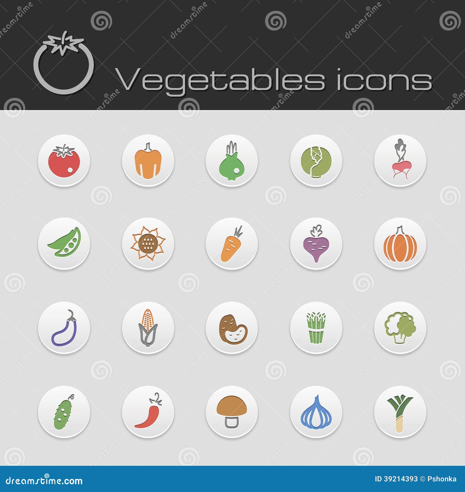 Icons set vegetables stock vector. Illustration of cucumber - 39214393