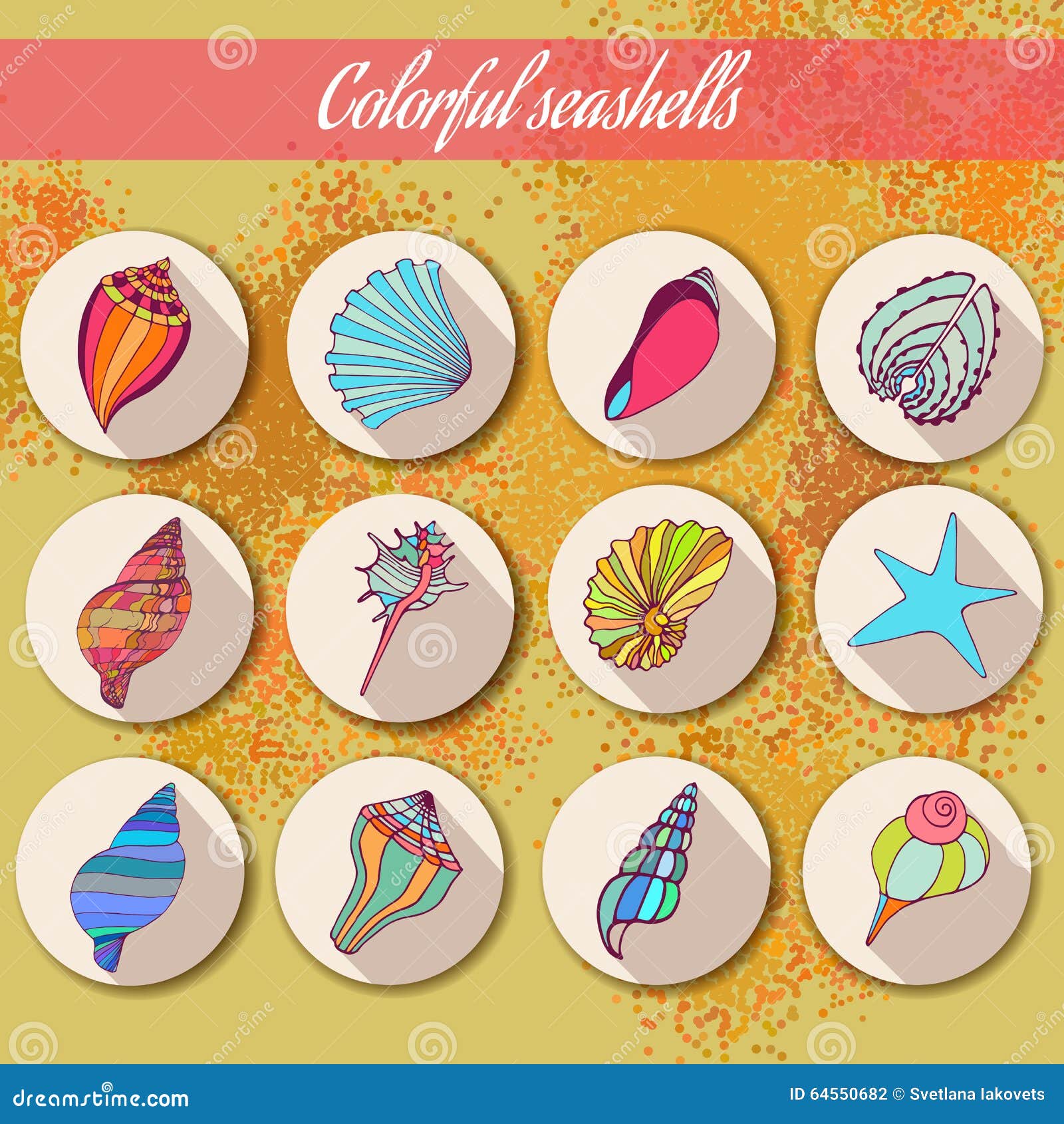 Icons shells stock vector. Illustration of underwater - 64550682
