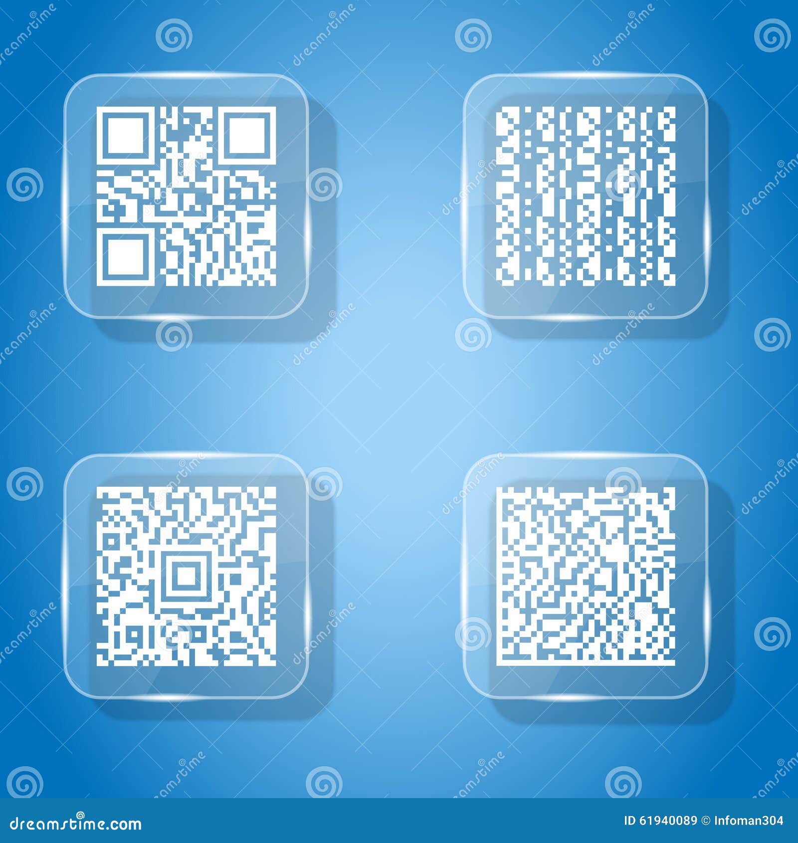 Icons simple qr code glass stock illustration. Illustration of element ...