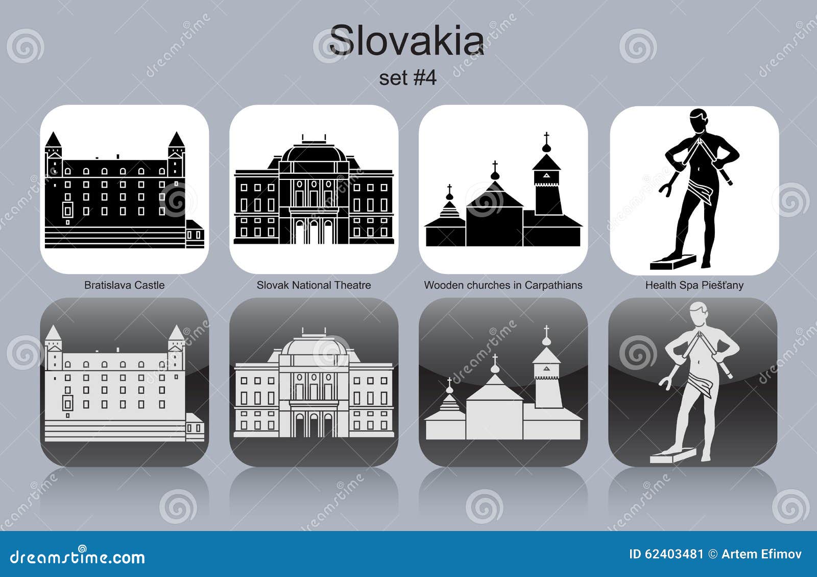 Icons Of Slovakia Cartoon Vector | CartoonDealer.com #62403481