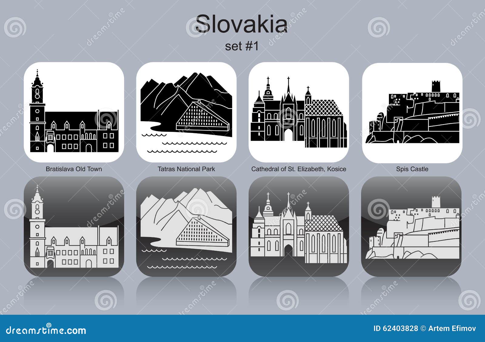 Icons of Slovakia stock vector. Illustration of hotel - 62403828