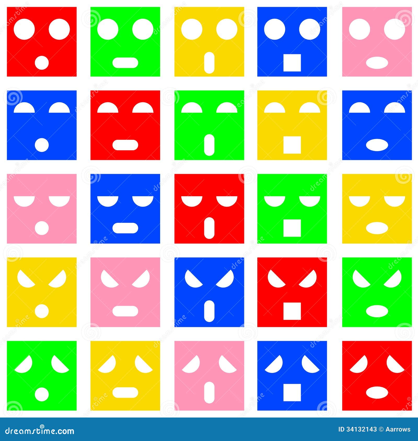 Icons of Smiley Emotion Faces Stock Vector - Illustration of face, cute ...