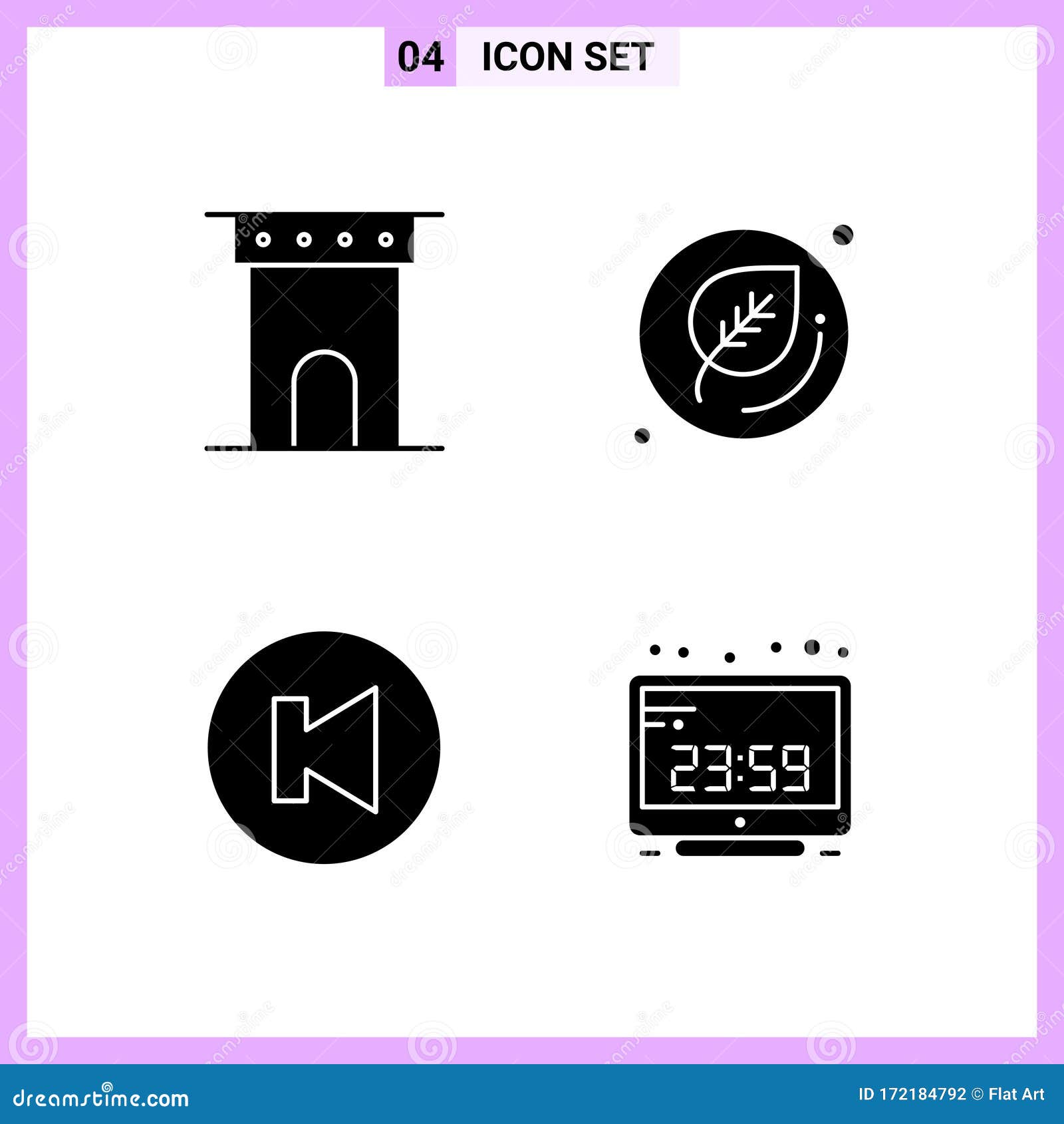 4 Icons in Solid Style. Glyph Symbols on White Background Stock Vector ...