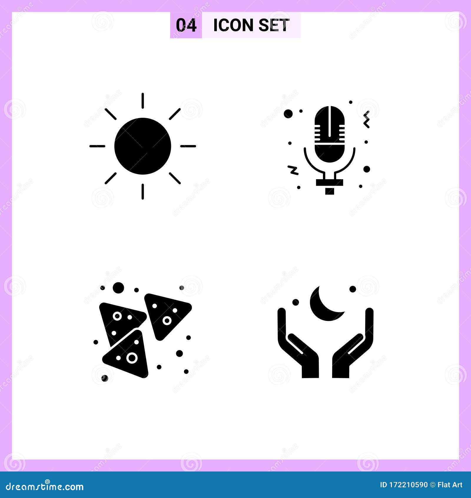 4 Icons in Solid Style. Glyph Symbols on White Background Stock Vector ...