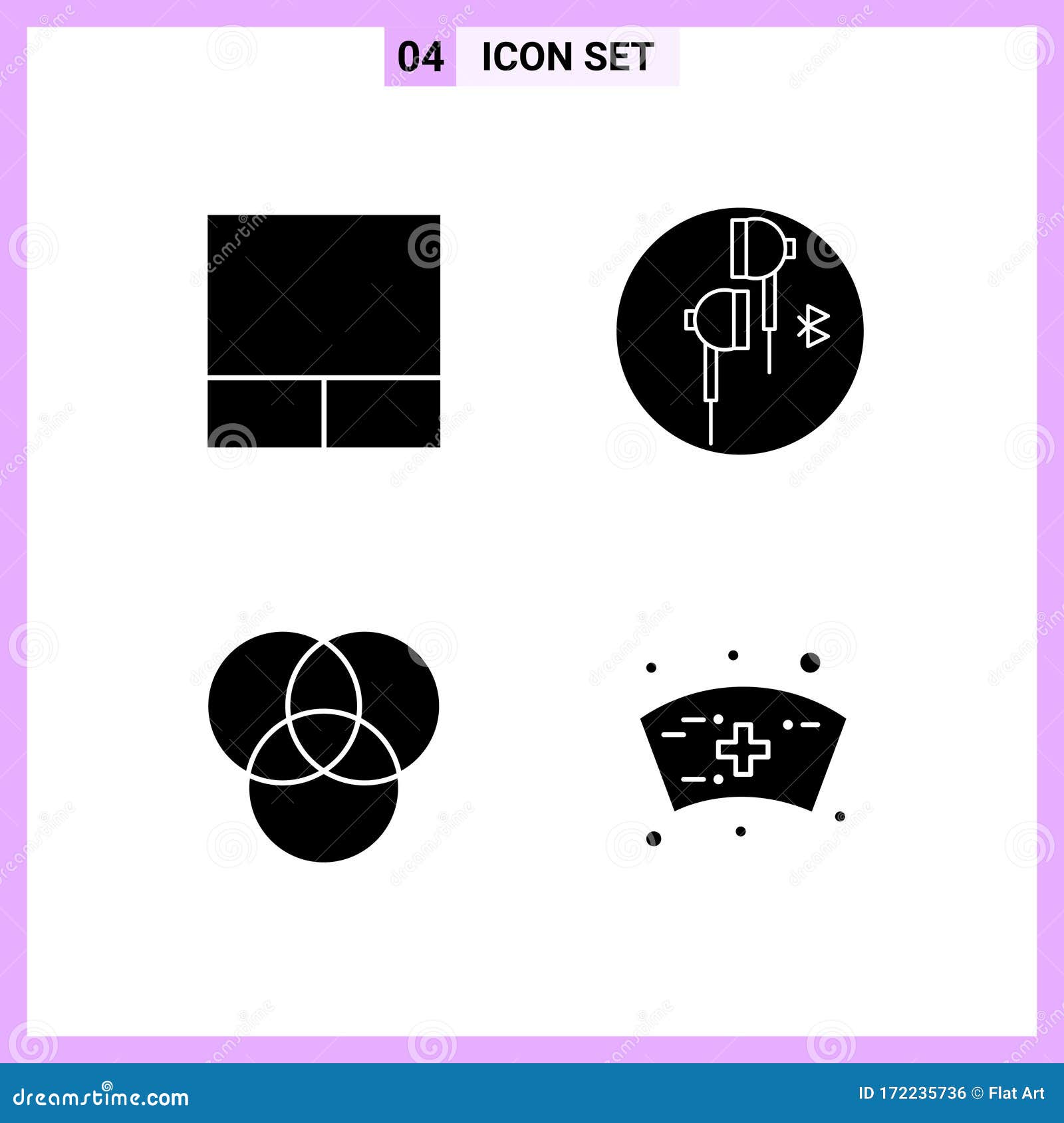 4 Icons in Solid Style. Glyph Symbols on White Background Stock Vector ...