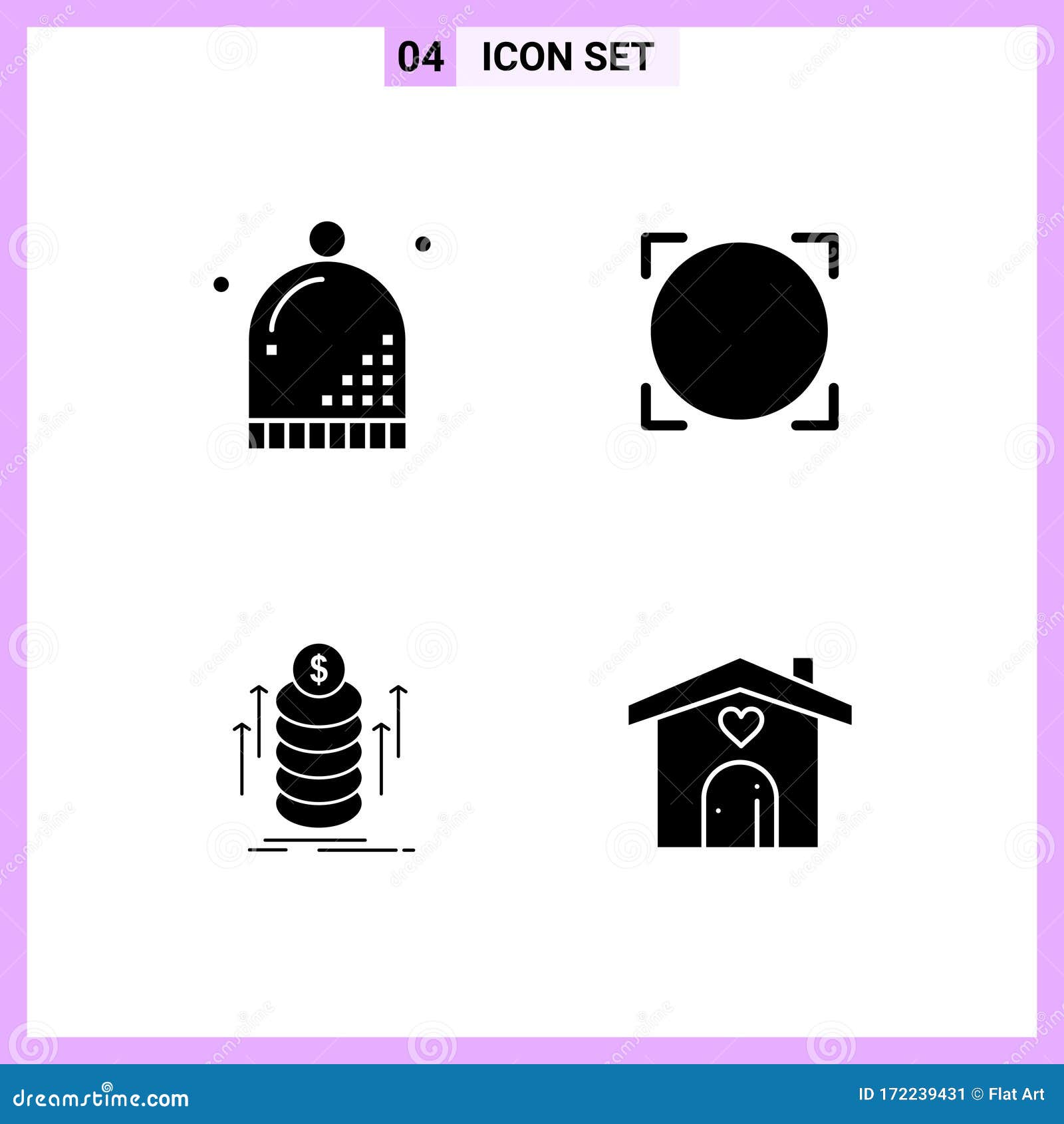 4 Icons in Solid Style. Glyph Symbols on White Background Stock Vector ...