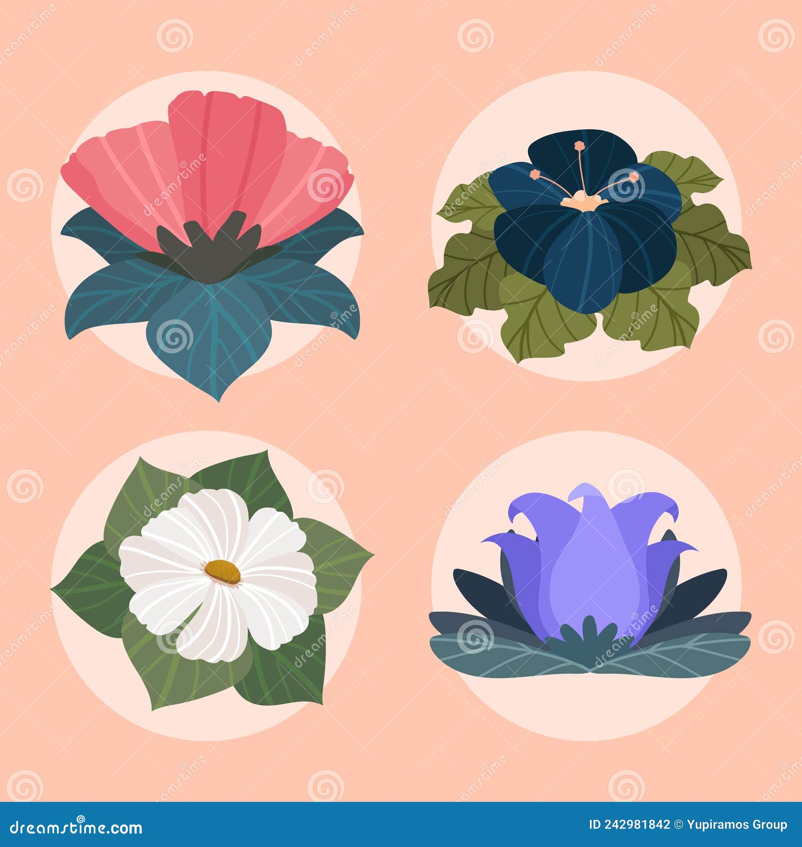 Icons spring flower stock vector. Illustration of leaf - 242981842