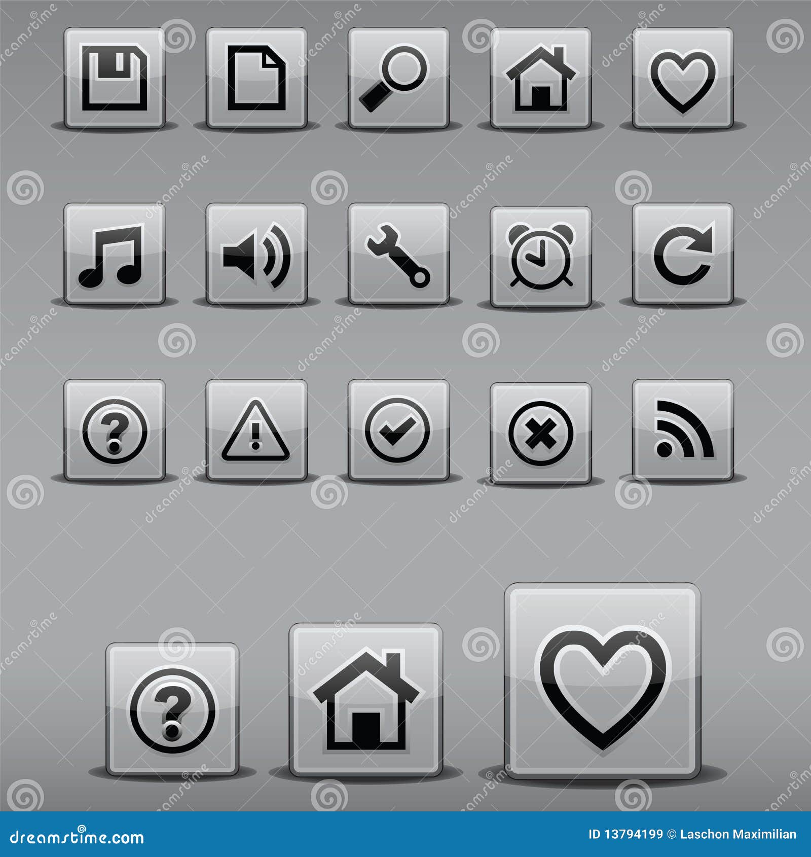 Icons in square shapes stock vector. Illustration of modern - 13794199