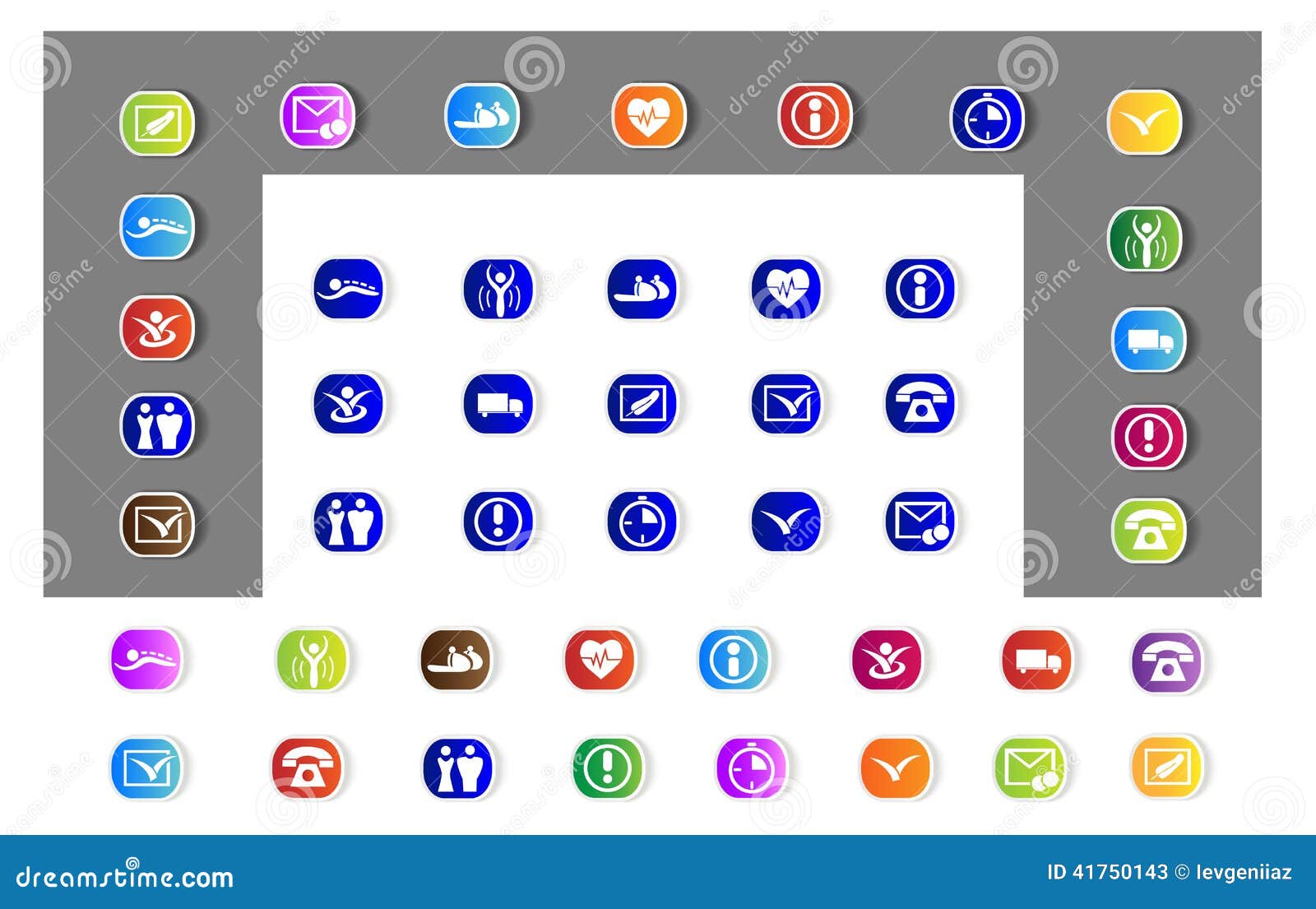 Icons On Stickers Cartoon Vector | CartoonDealer.com #41750143