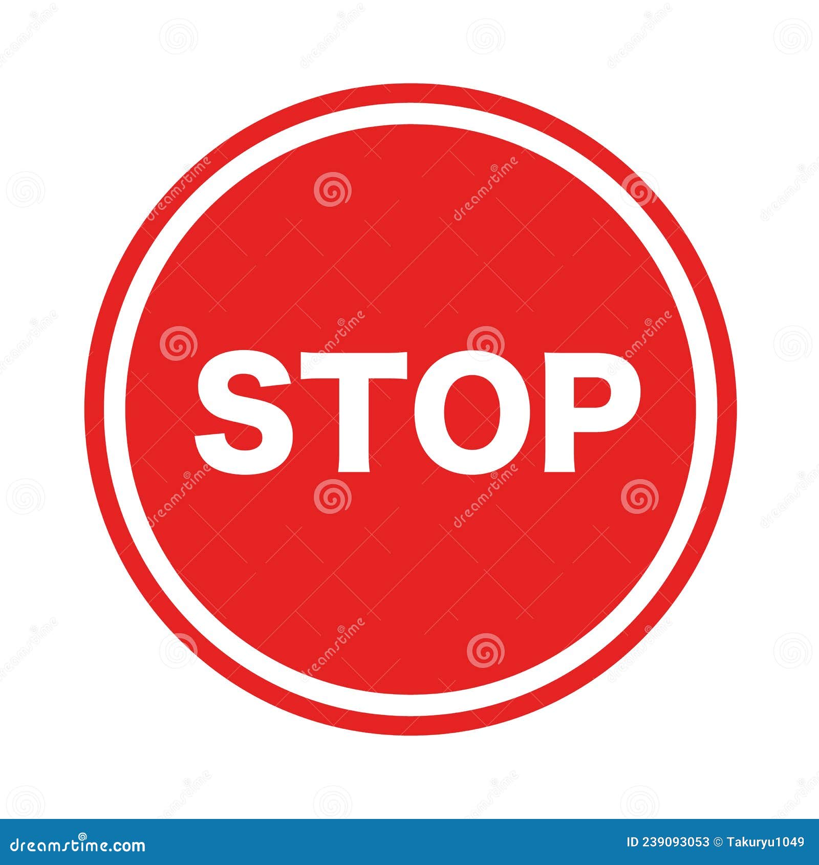 Round Stop Sign in Red. Vector. Stock Vector - Illustration of square ...