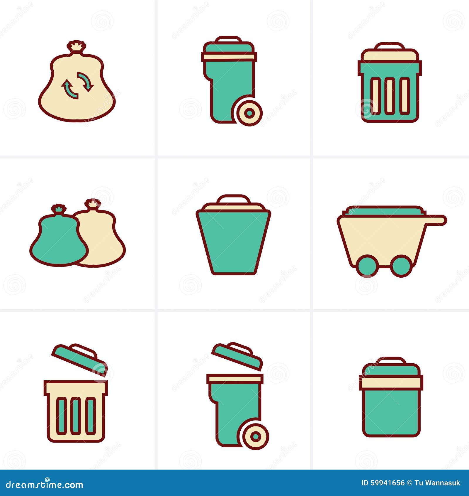 Icons Style Icons Style Garbage Icons Stock Vector - Illustration of ...