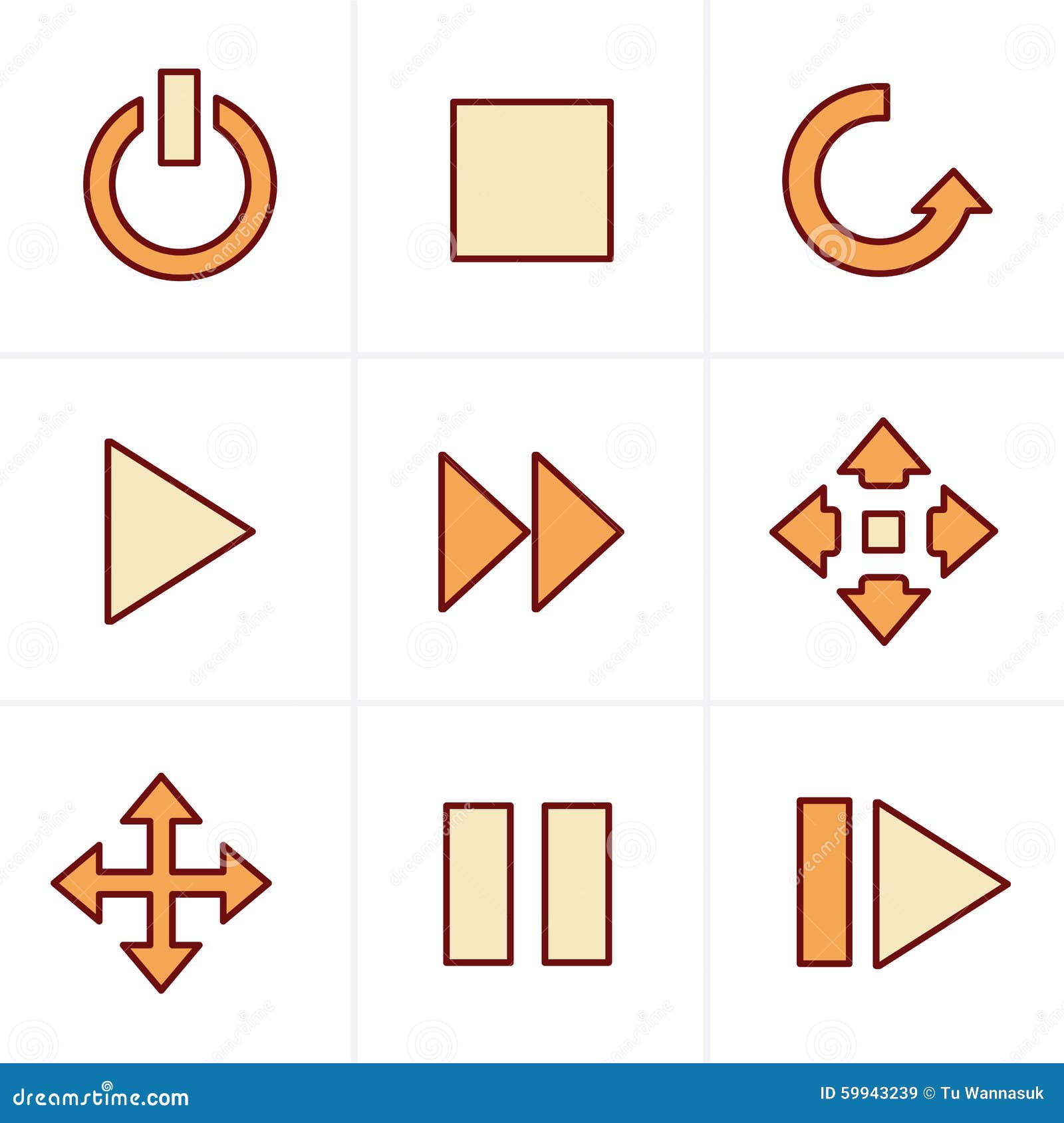 Icons Style Media Icons Set Stock Vector - Illustration of software ...