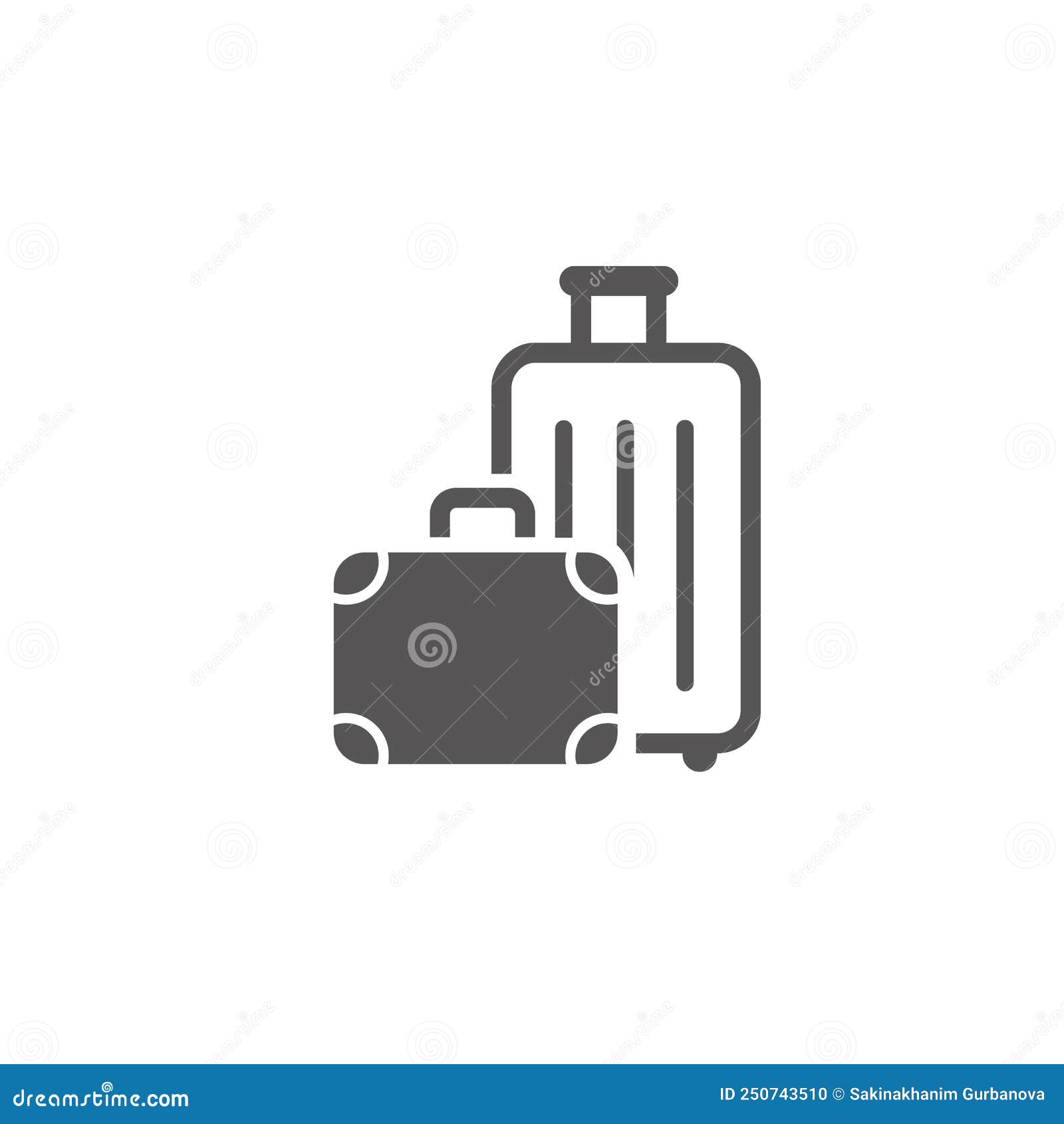 Icons suitcase icon stock illustration. Illustration of black - 250743510