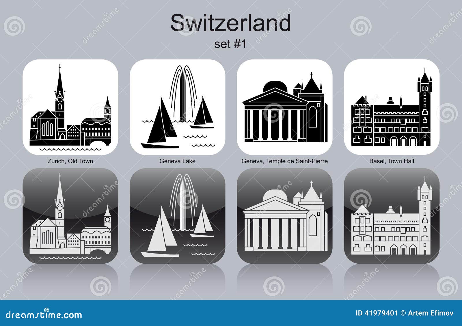 Icons of Switzerland stock vector. Illustration of text - 41979401