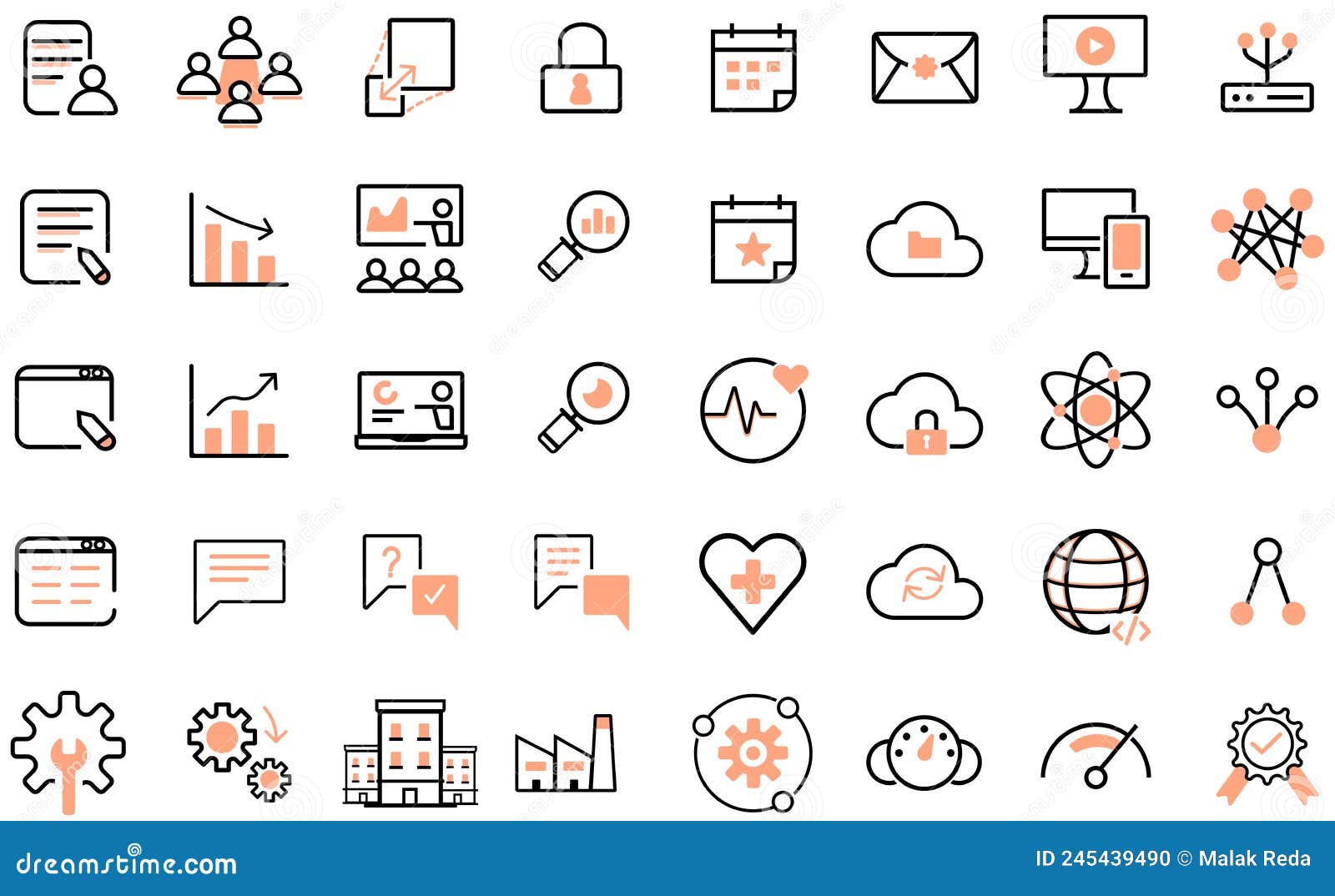 Icons or Symbol Public Icons Stock Illustration - Illustration of ...