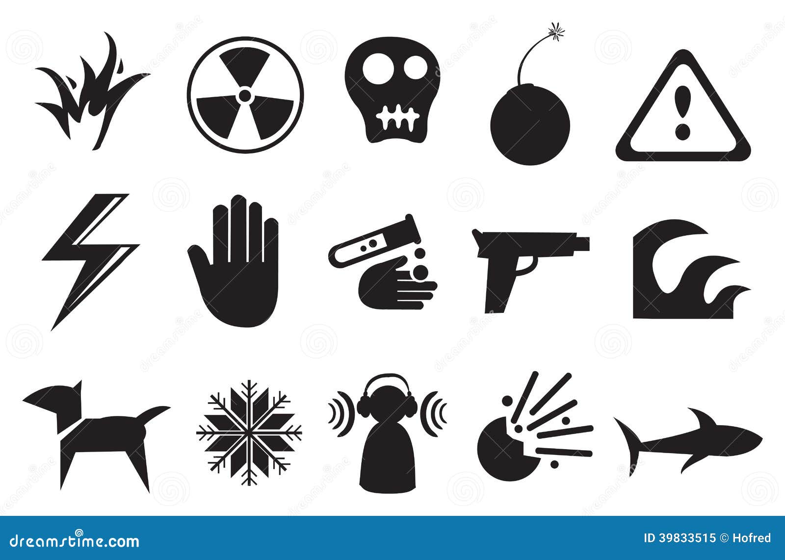 Icons and Symbols for Danger Stock Vector - Illustration of loud ...