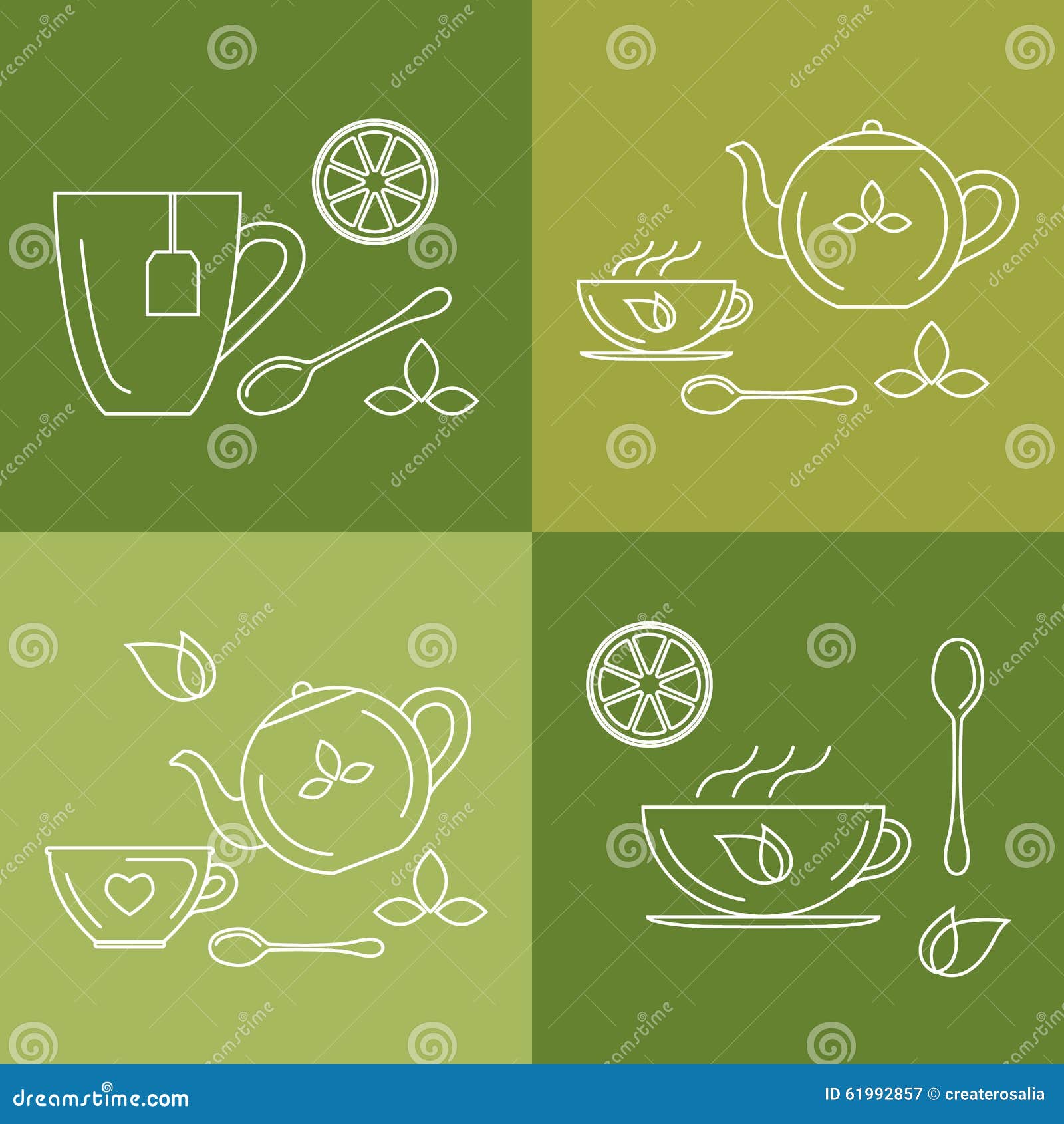 Icons and symbols tea stock vector. Illustration of teapot - 61992857
