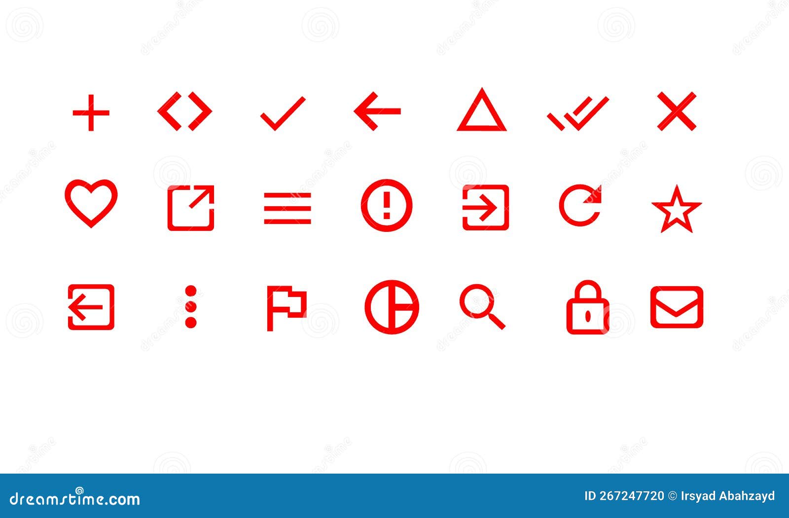Icons System Mobile Application Red Stock Vector - Illustration of ...