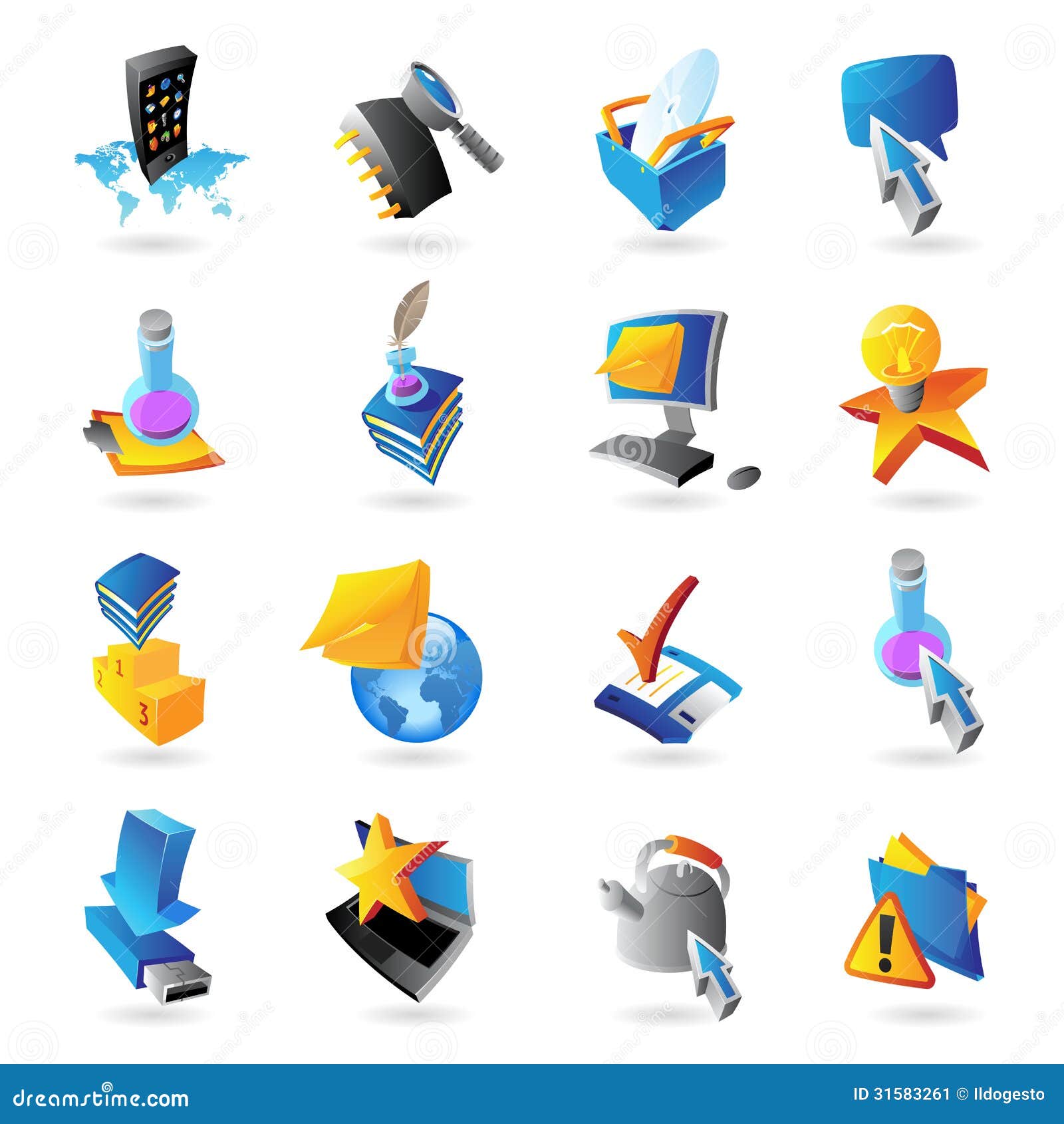 Icons for technology stock vector. Illustration of download - 31583261