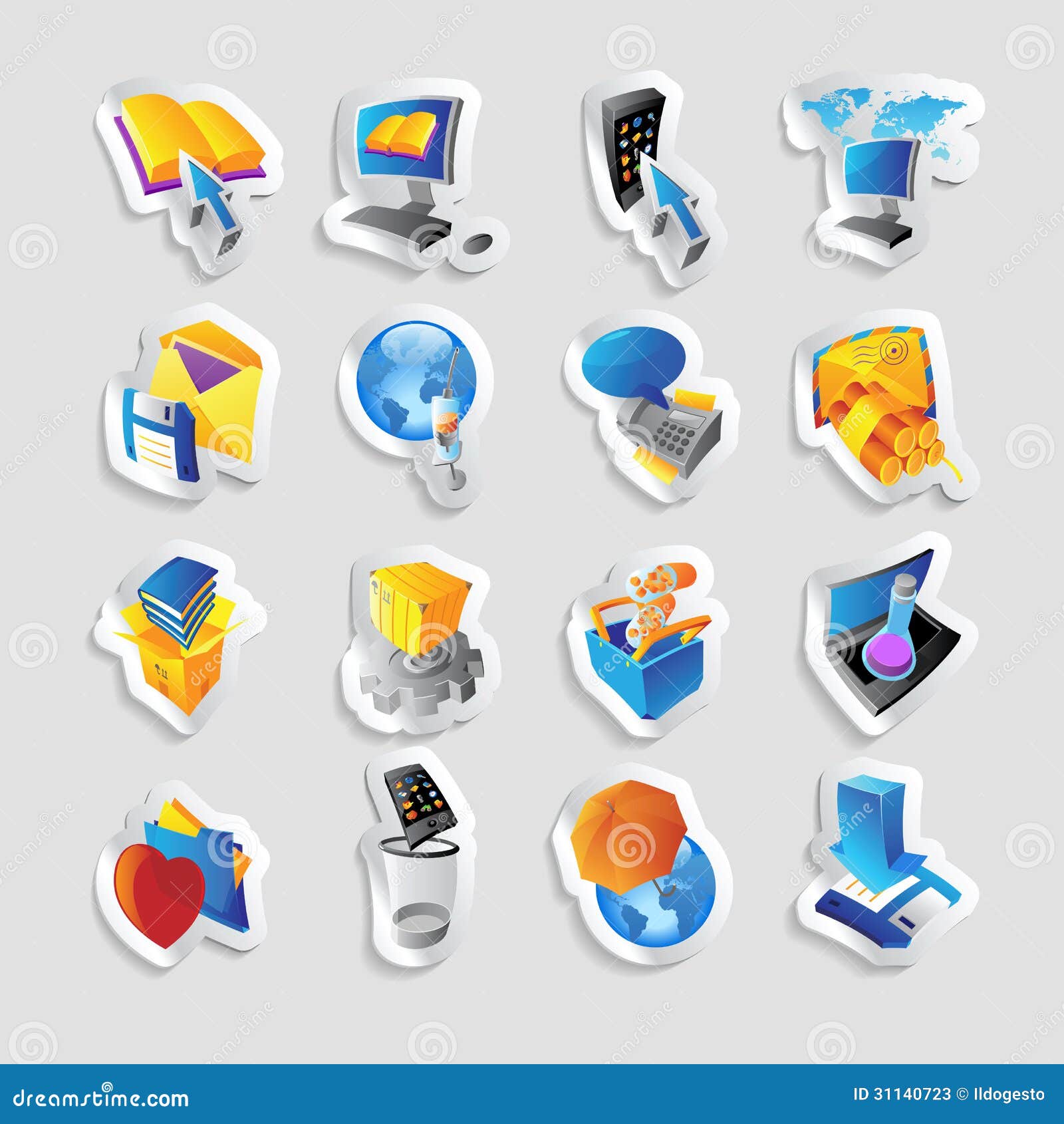 Icons for Technology and Interface Stock Vector - Illustration of ...