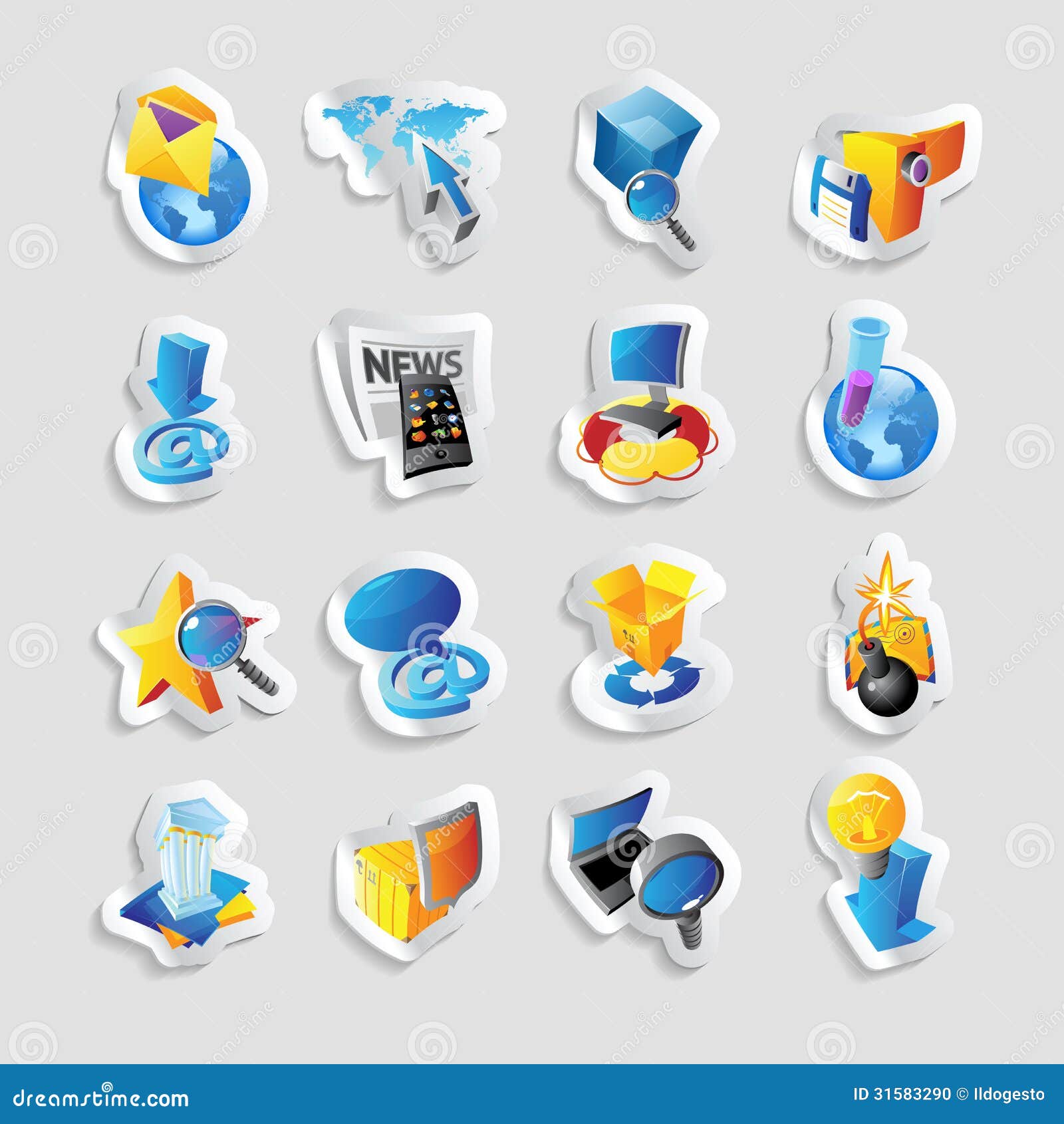 Icons for Technology and Interface Stock Vector - Illustration of ...