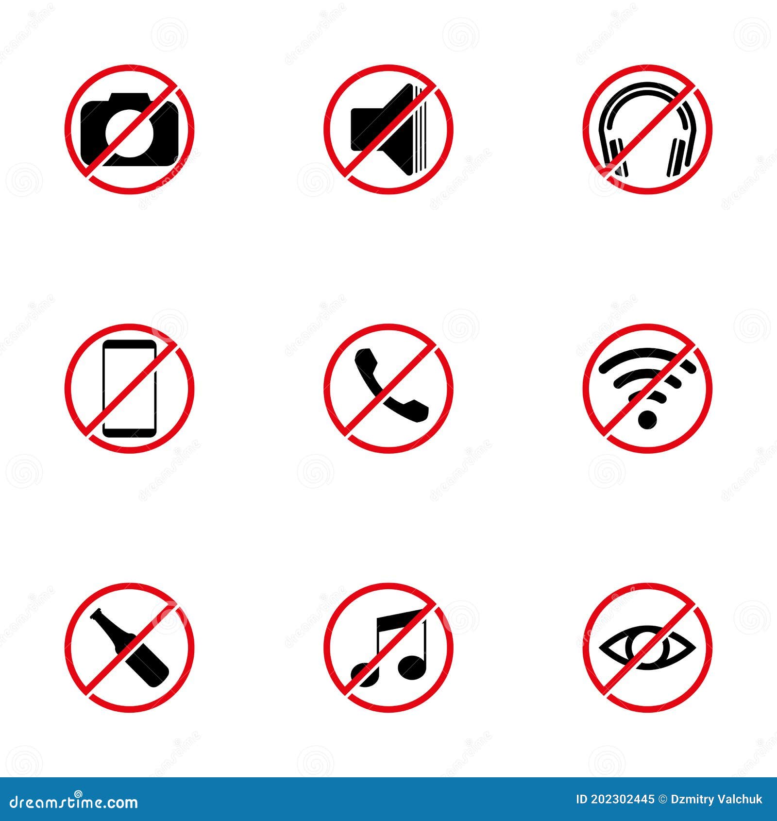 Simple Vector Icons. Flat Illustration on a Theme Forbidden Sign Stock ...