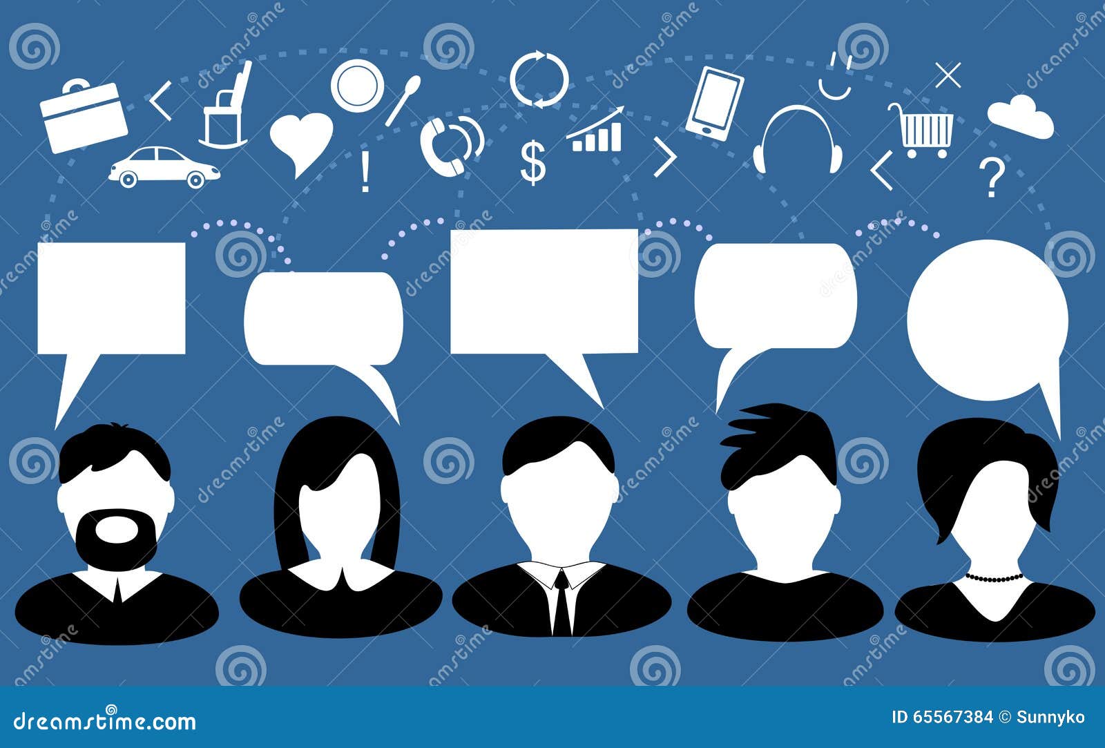 Icons with the Thoughts and Desires of Different People Stock Vector ...