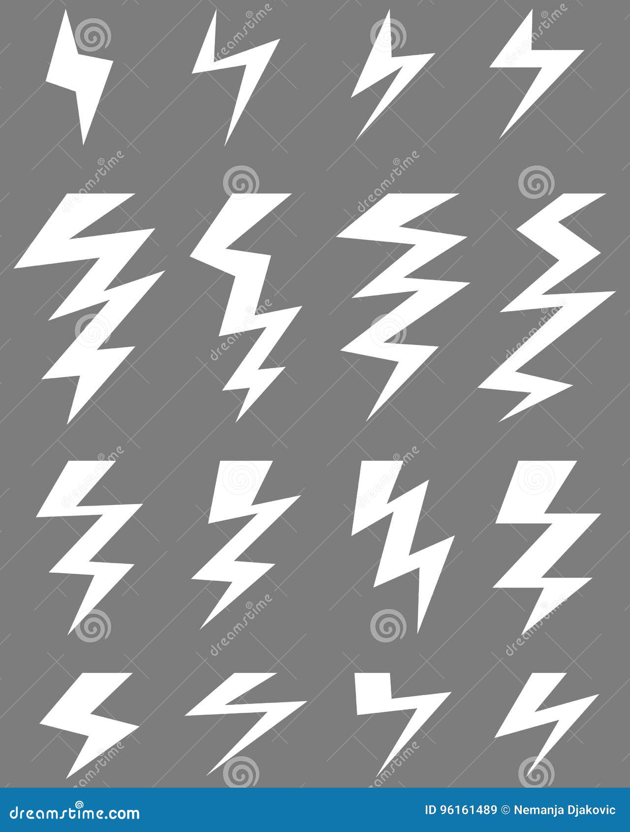 Icons of thunder stock illustration. Illustration of design - 96161489