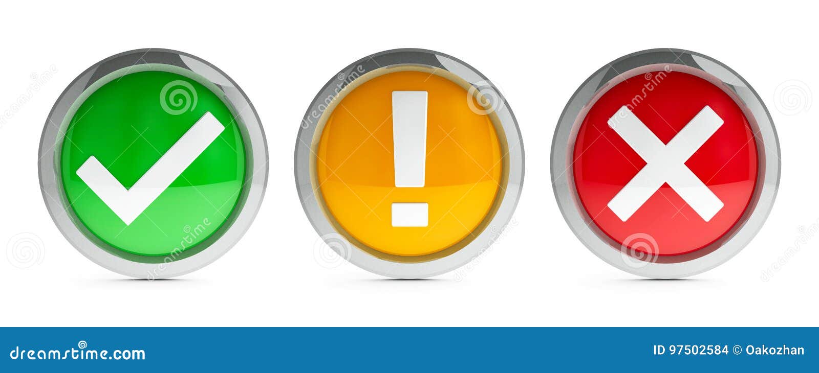 Icons Tick & Cross & Exclamation Point Stock Illustration ...