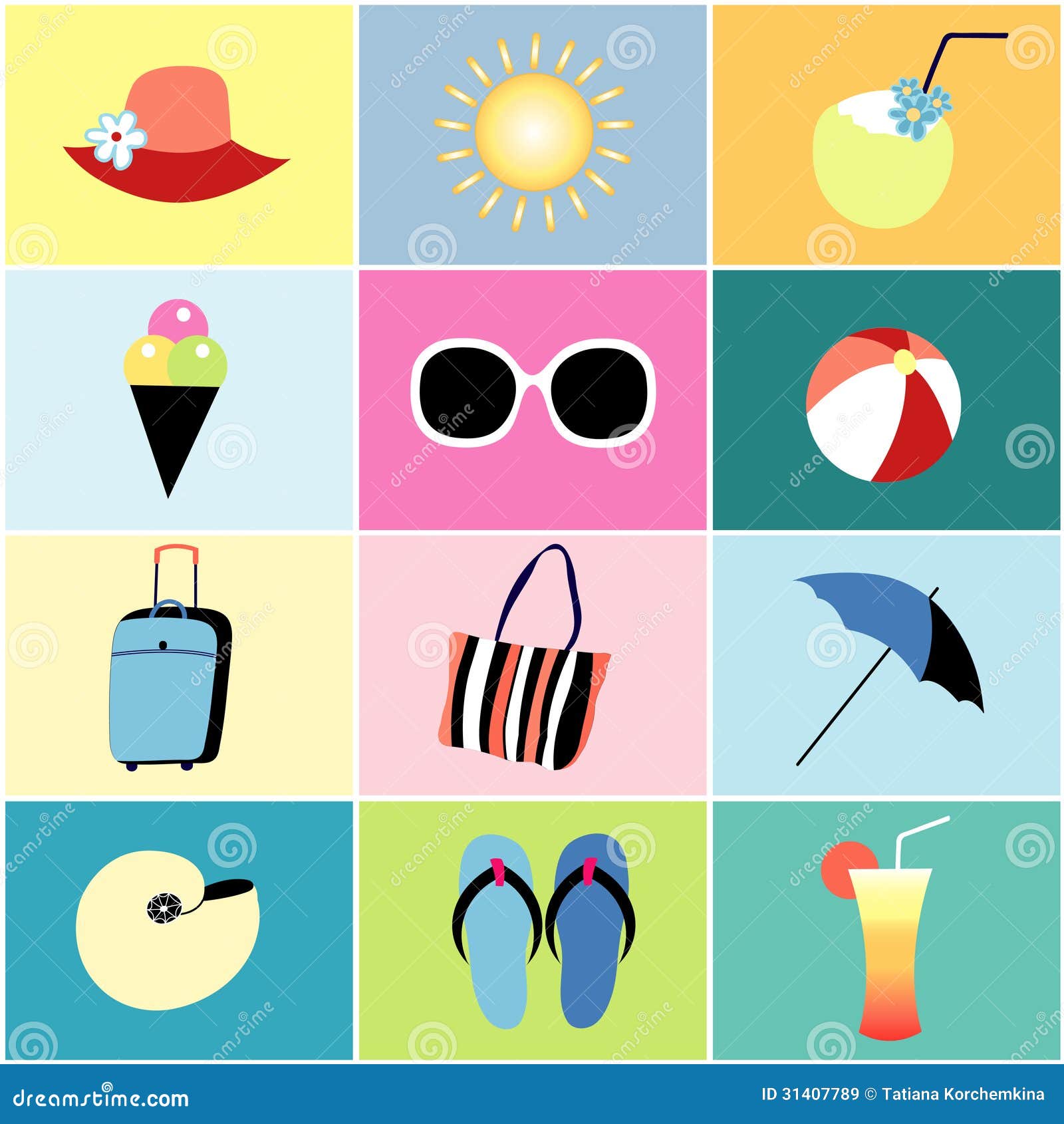 Icons To the Summer Recreation Stock Vector - Illustration of ...
