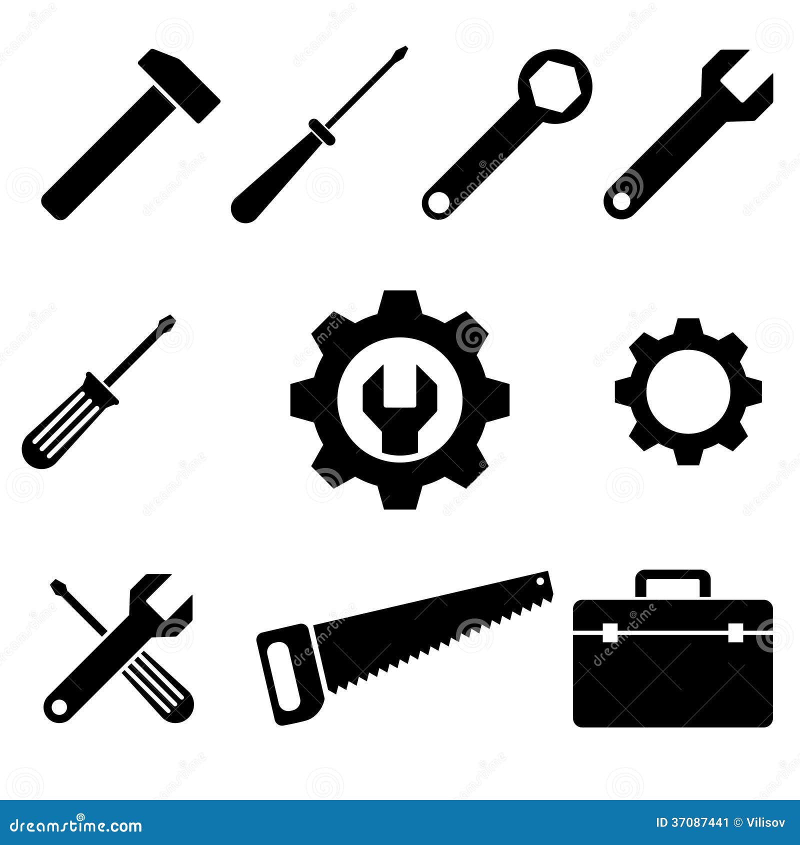 Icons tools stock illustration. Illustration of pictogram - 37087441