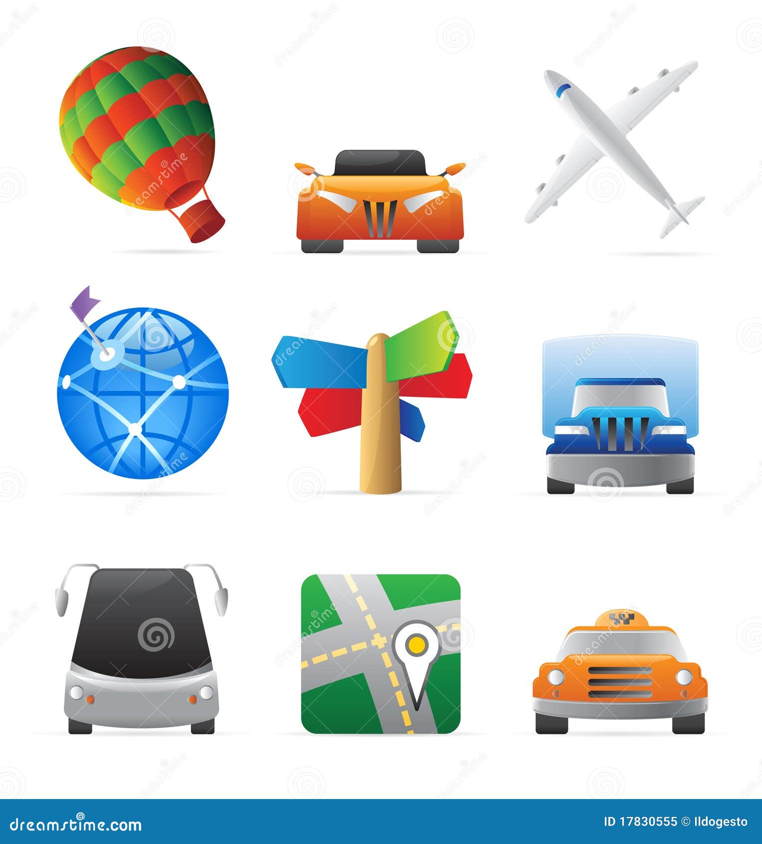 Icons for transportation stock vector. Illustration of lorry - 17830555