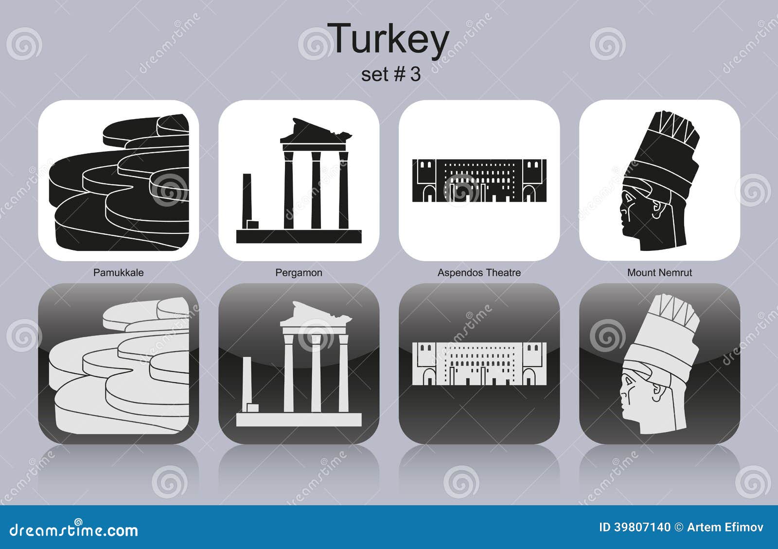 Icons of Turkey stock vector. Illustration of monochrome - 39807140