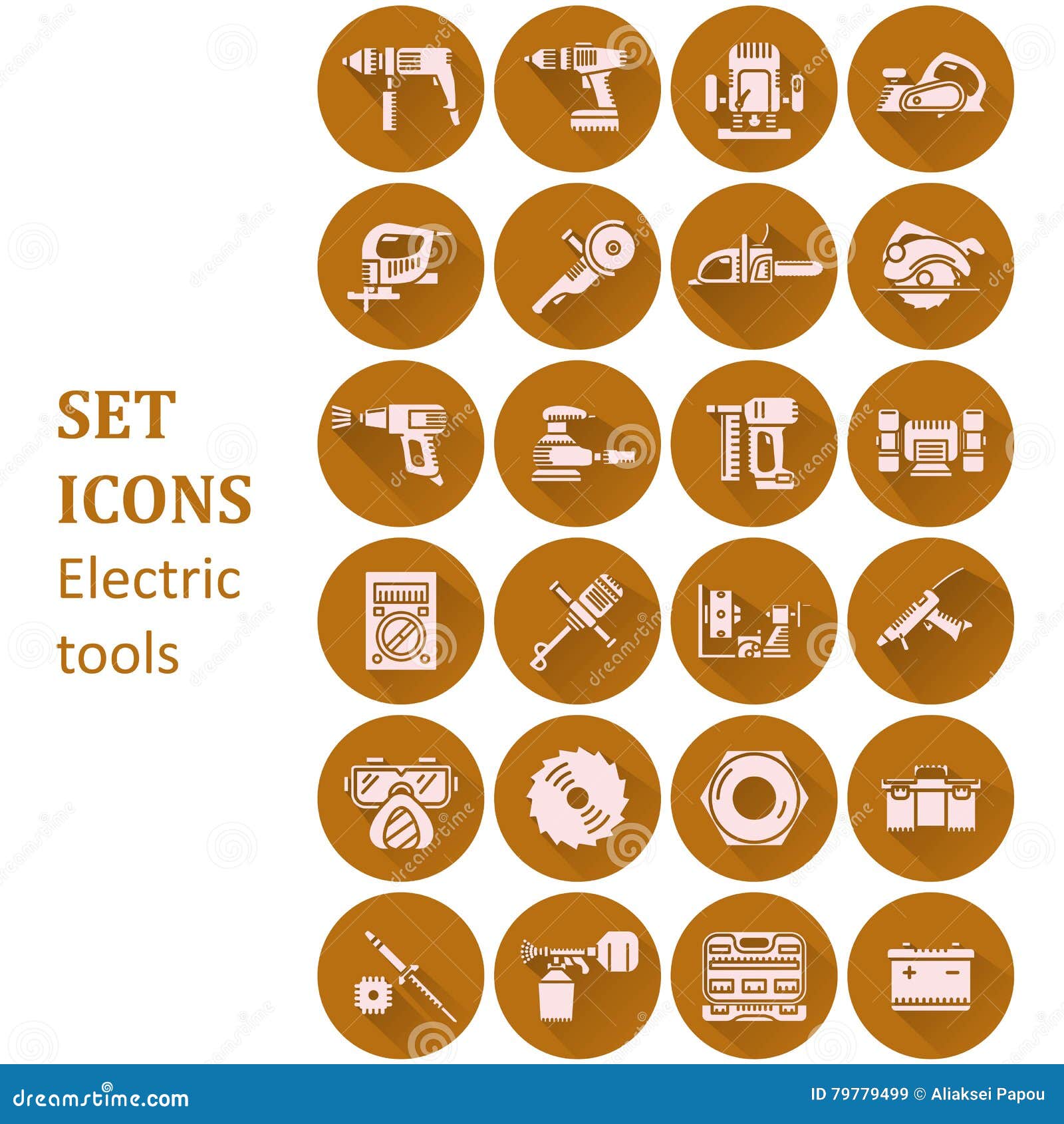 Icons of Various Electric Tools Stock Vector - Illustration of electric ...