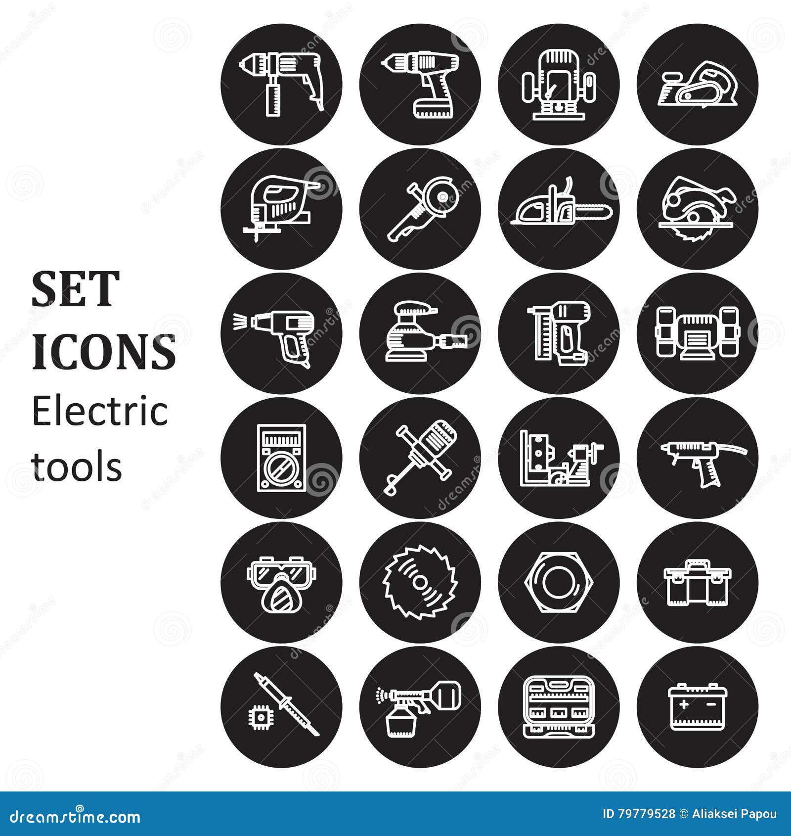 Icons of Various Electric Tools Stock Vector - Illustration of ...