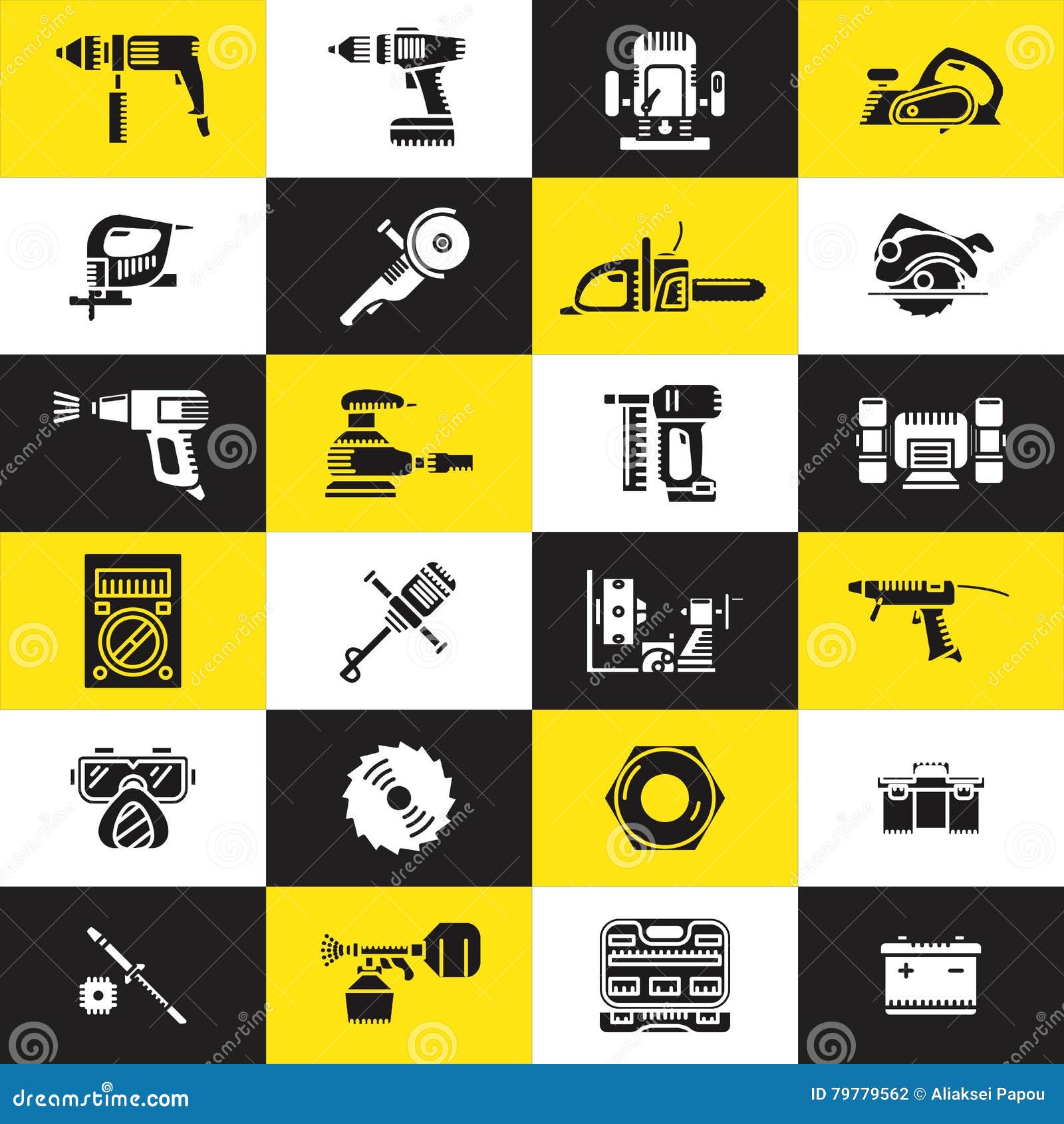 Icons of Various Electric Tools Stock Vector - Illustration of ...