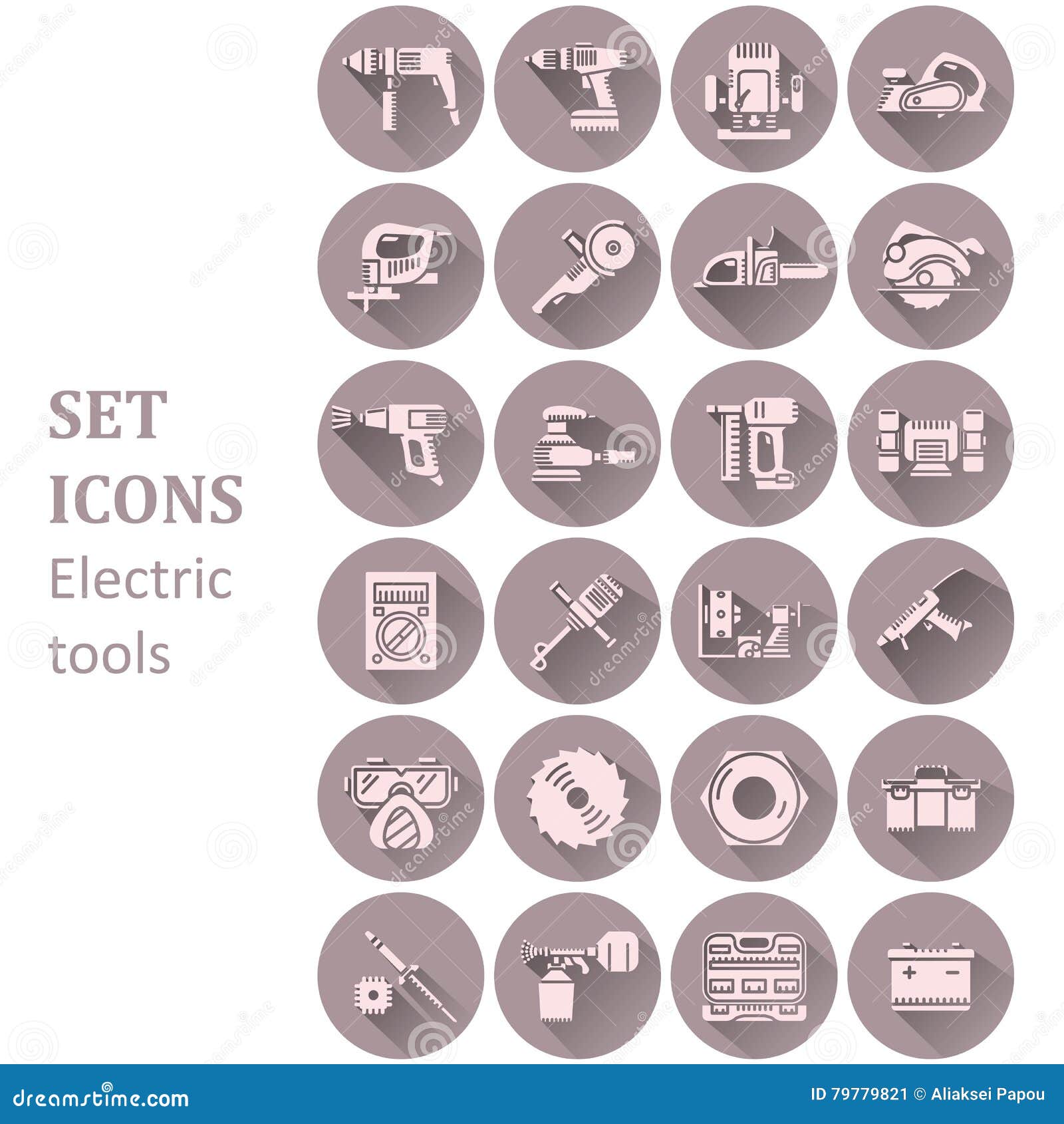 Icons of Various Electric Tools Stock Vector - Illustration of ...