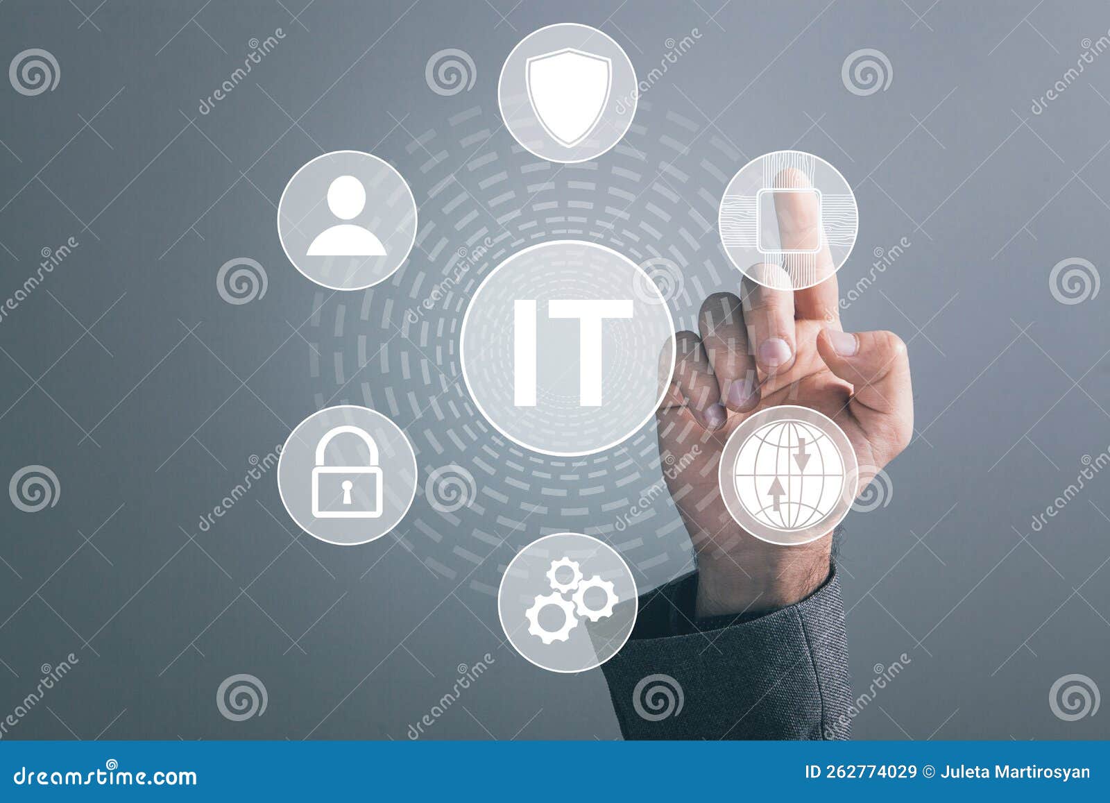 It and Icons on a Virtual Screen. Information Technology Stock Image ...