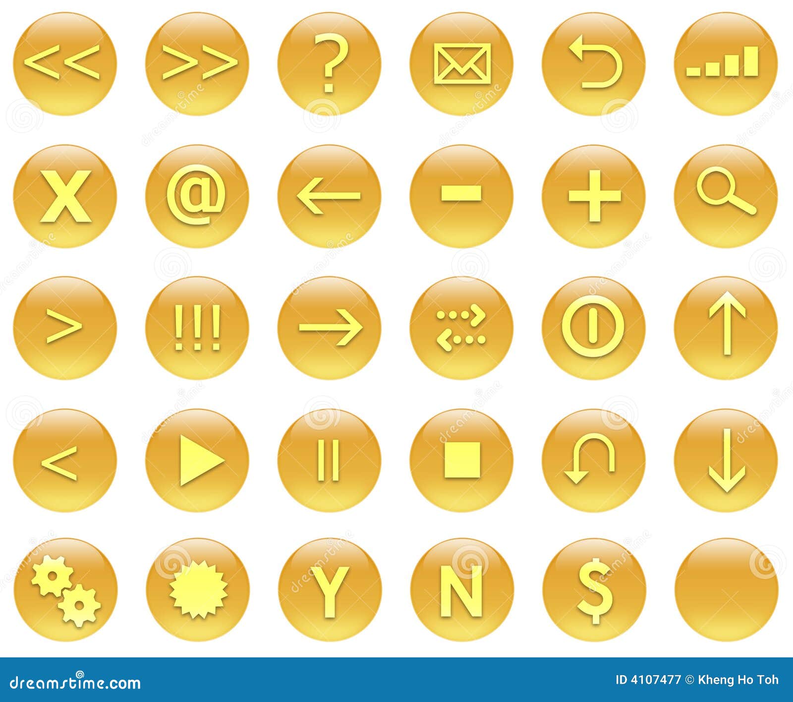 Icons for Web Actions Set Orange Stock Illustration - Illustration of ...