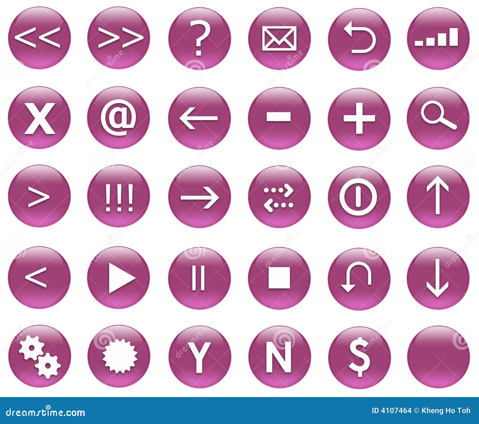 Icons for Web Actions Set Purple Stock Illustration - Illustration of ...