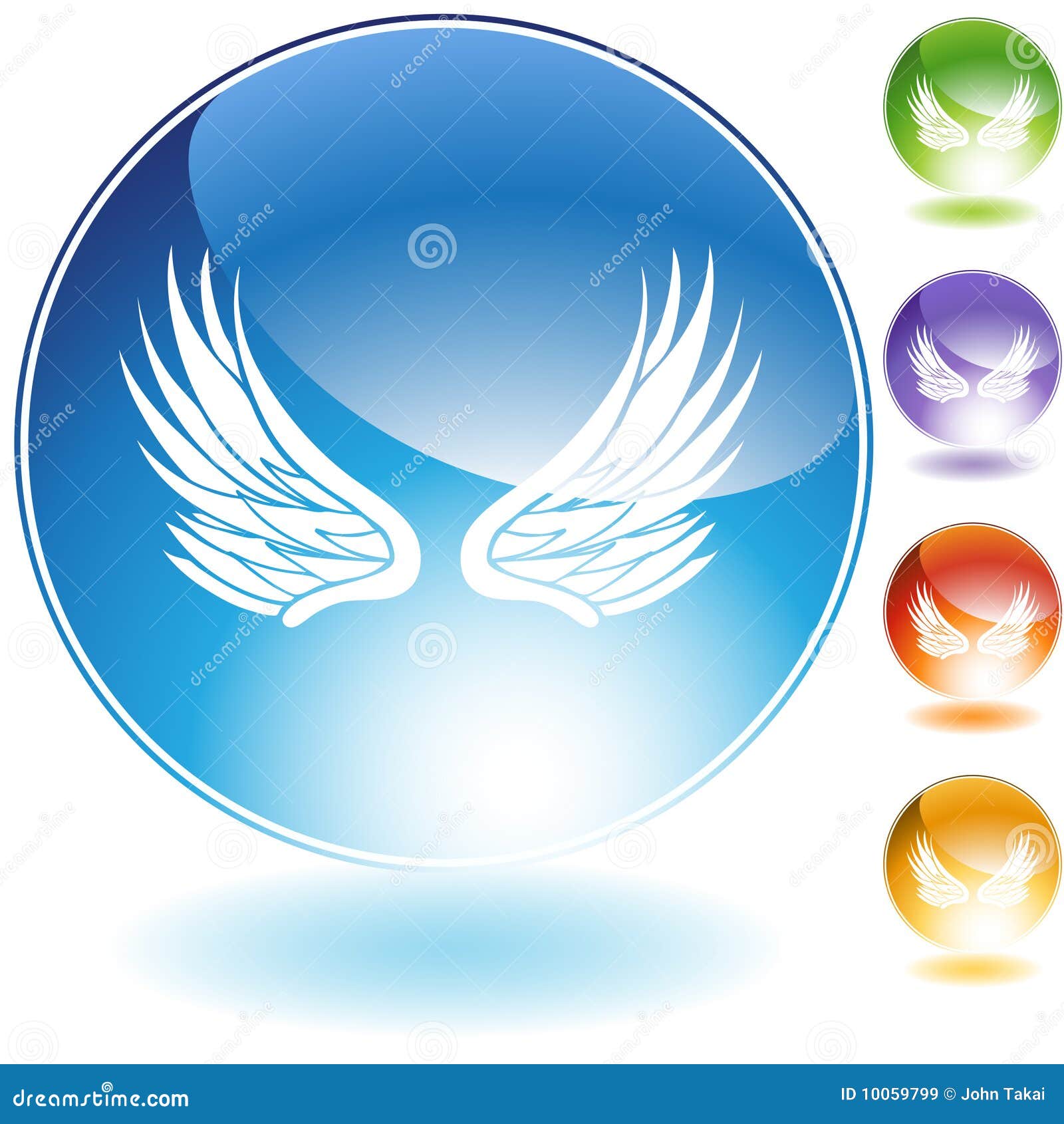 Icons - Wings stock vector. Illustration of green, symbol - 10059799