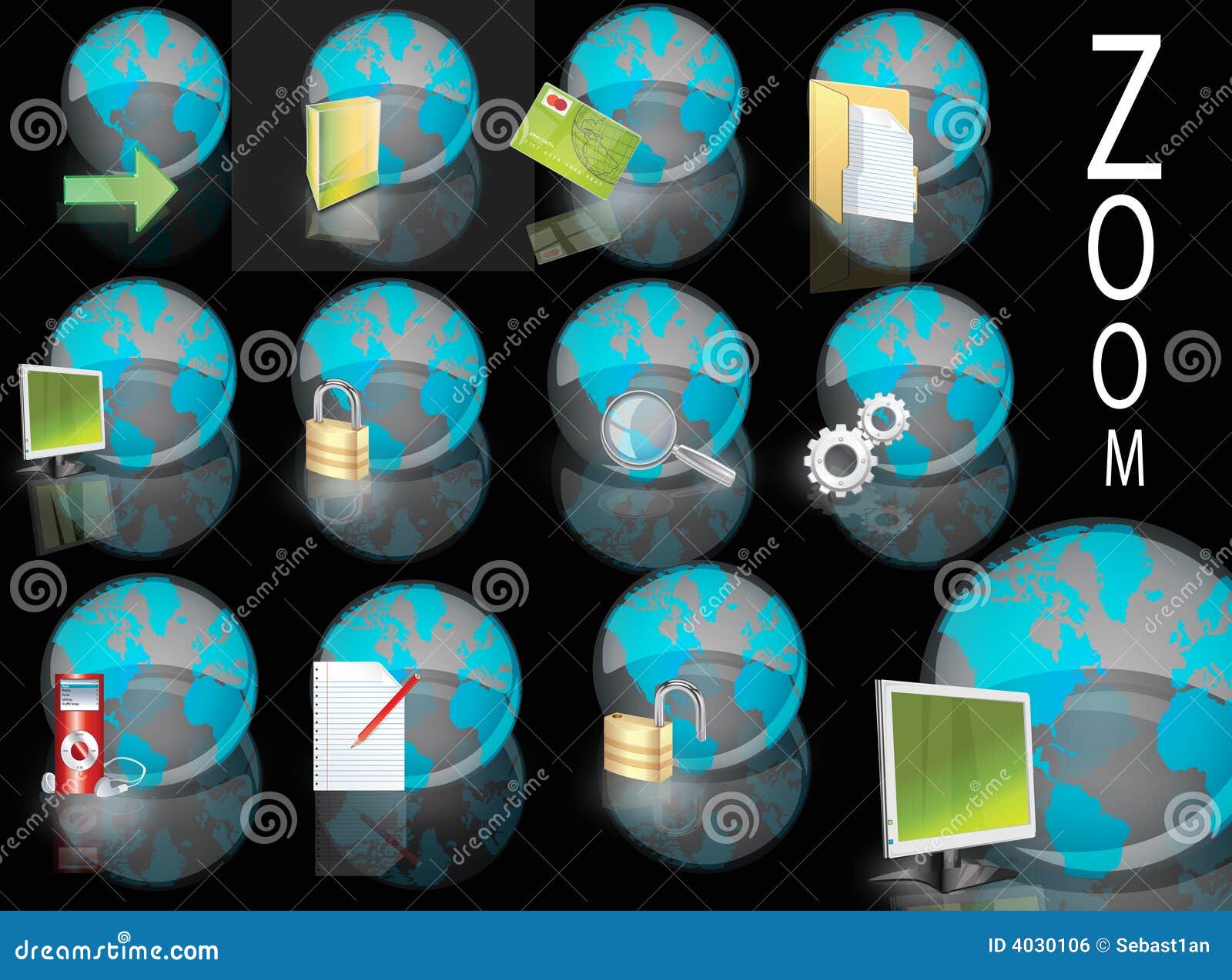 Icons world stock illustration. Illustration of isolated - 4030106