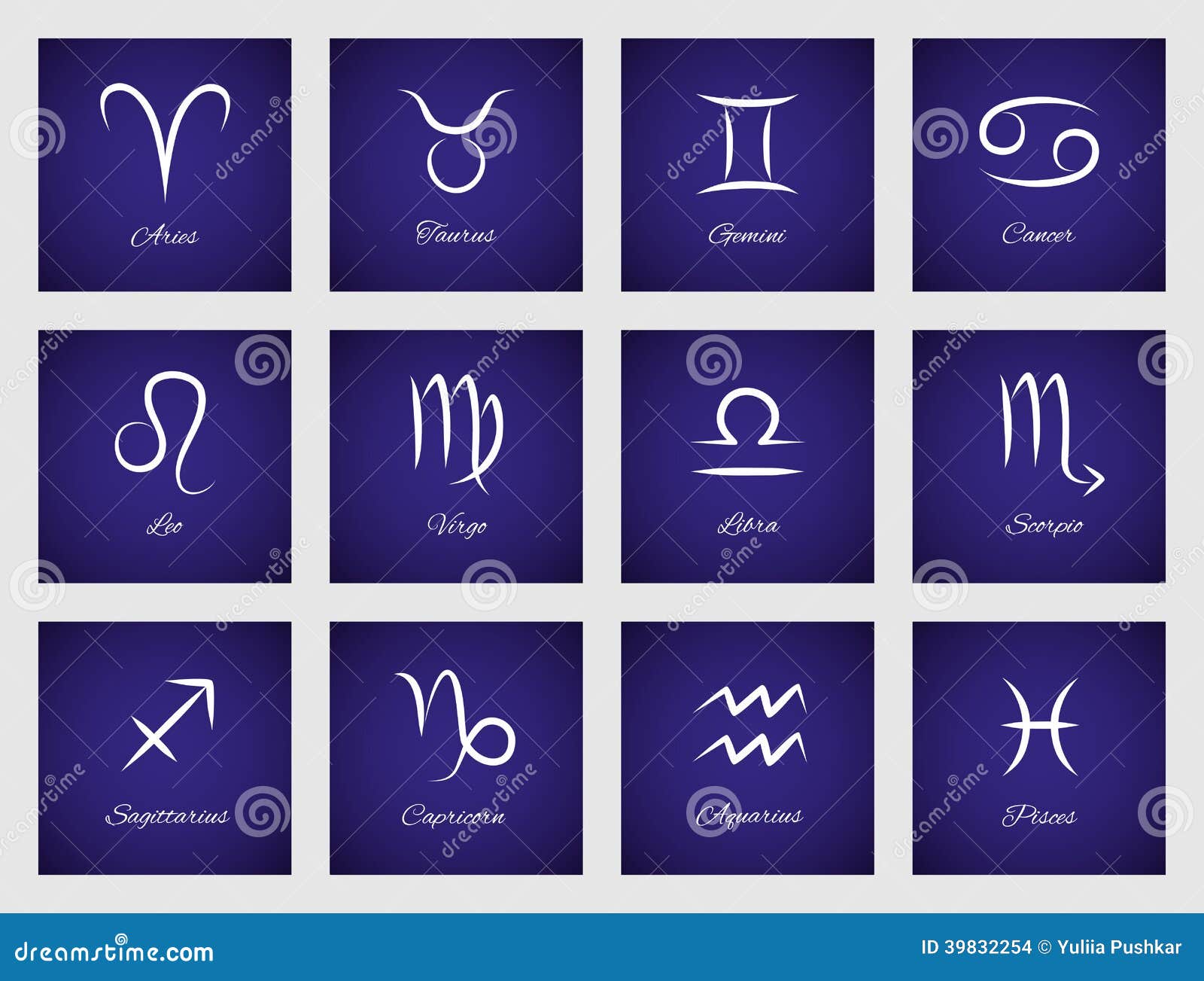 Icons with zodiac signs stock vector. Illustration of signs - 39832254