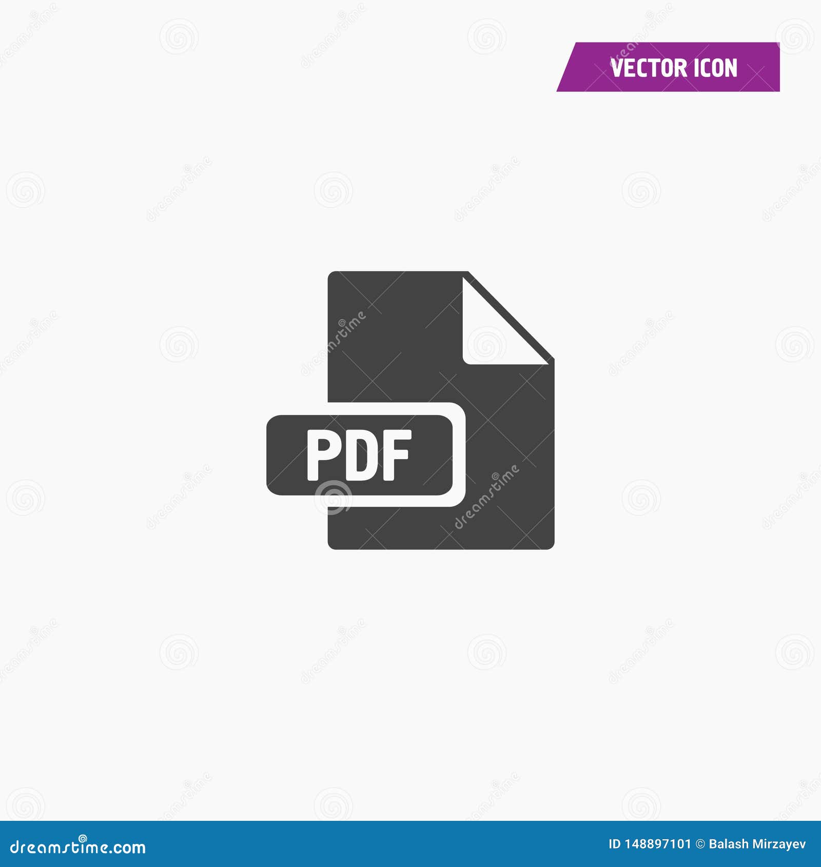 Black Download Pdf File Button Icon. Stock Vector - Illustration of ...