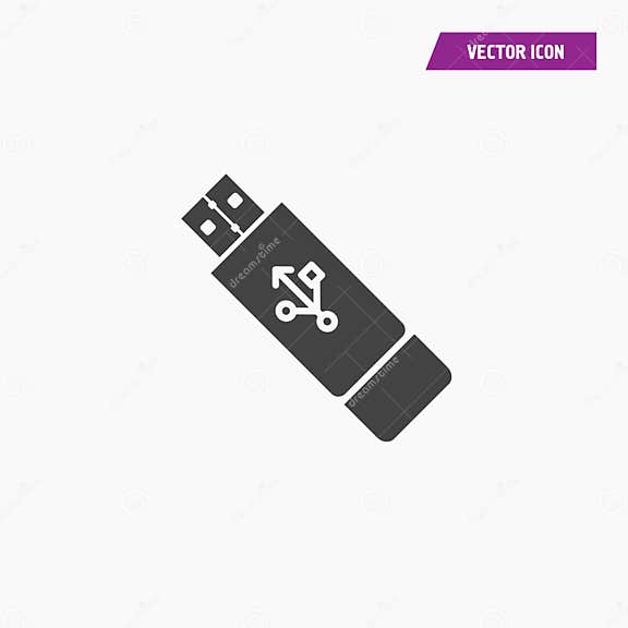 Black Usb Flash Drive, Memory Stick Icon. Stock Vector - Illustration ...