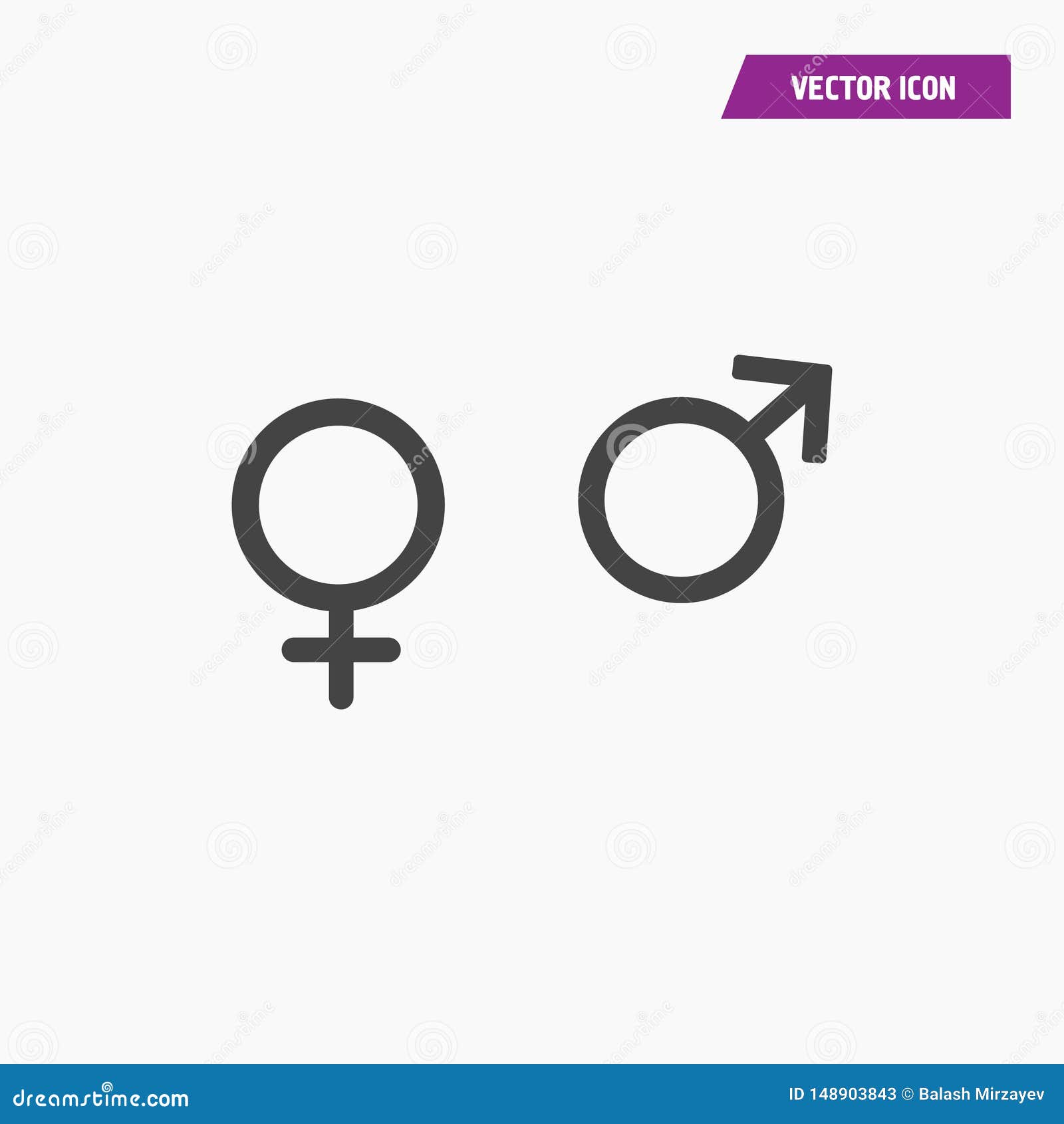 Black Separate Gender, Male Female Icon Stock Vector - Illustration of ...