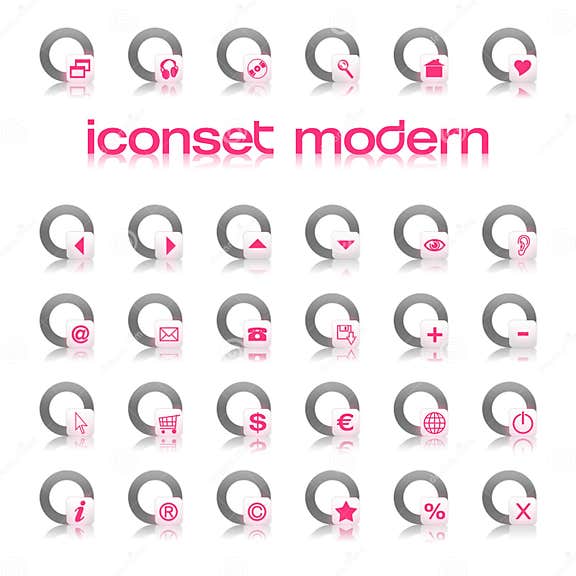 Iconset Modern Magenta stock illustration. Illustration of mail - 1961674