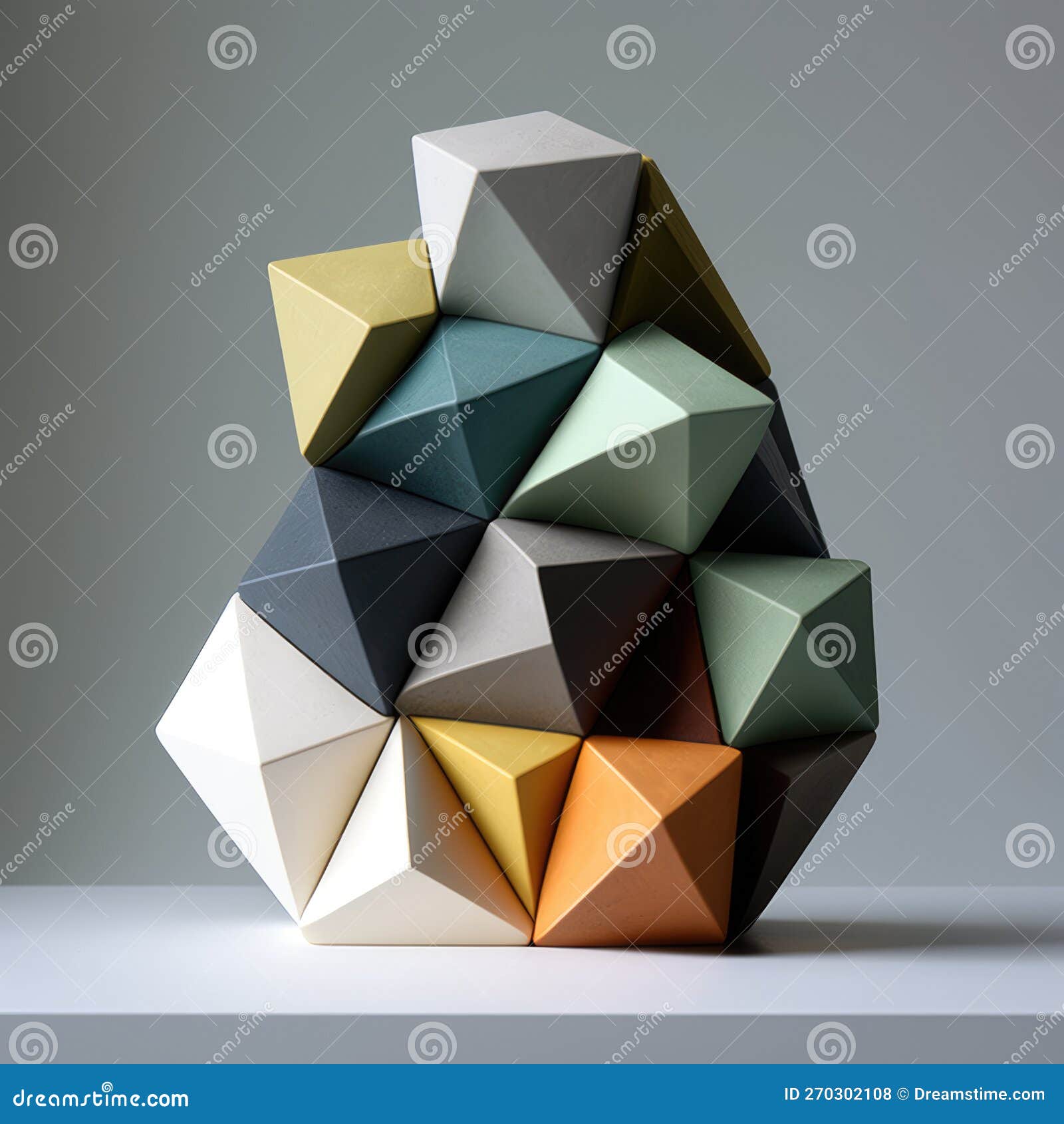 An Icosahedral Prism With Twenty Triangular Faces Podium, Empty ...