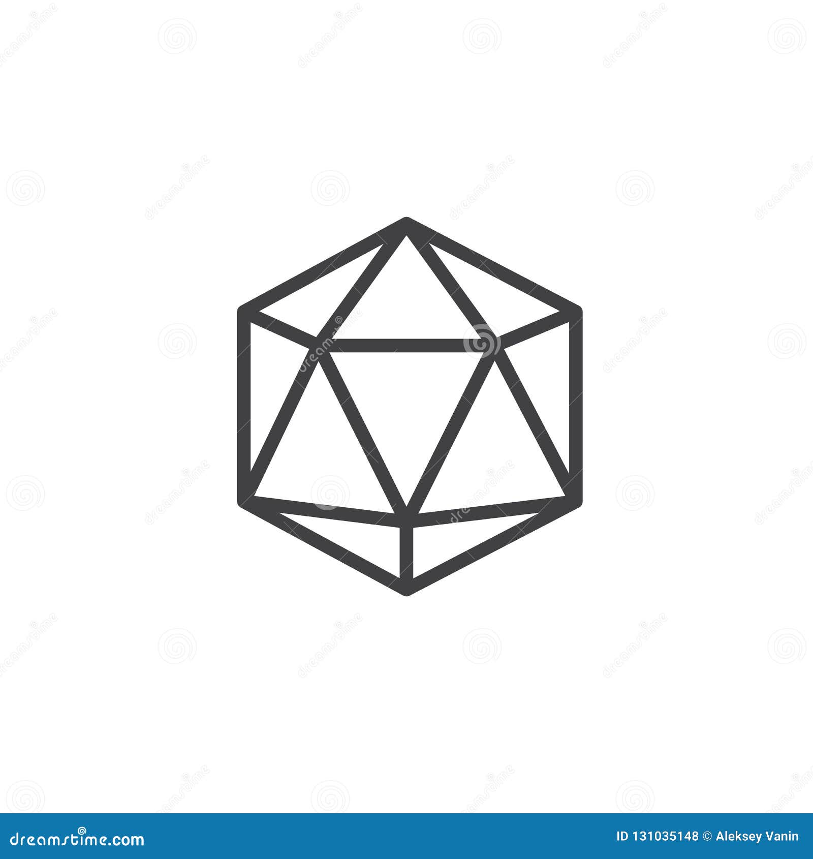 Icosahedron Geometrical Figure Outline Icon Stock Vector - Illustration ... Icosahedron Geometrical Figure Outline Icon Stock Vector - Illustration ...