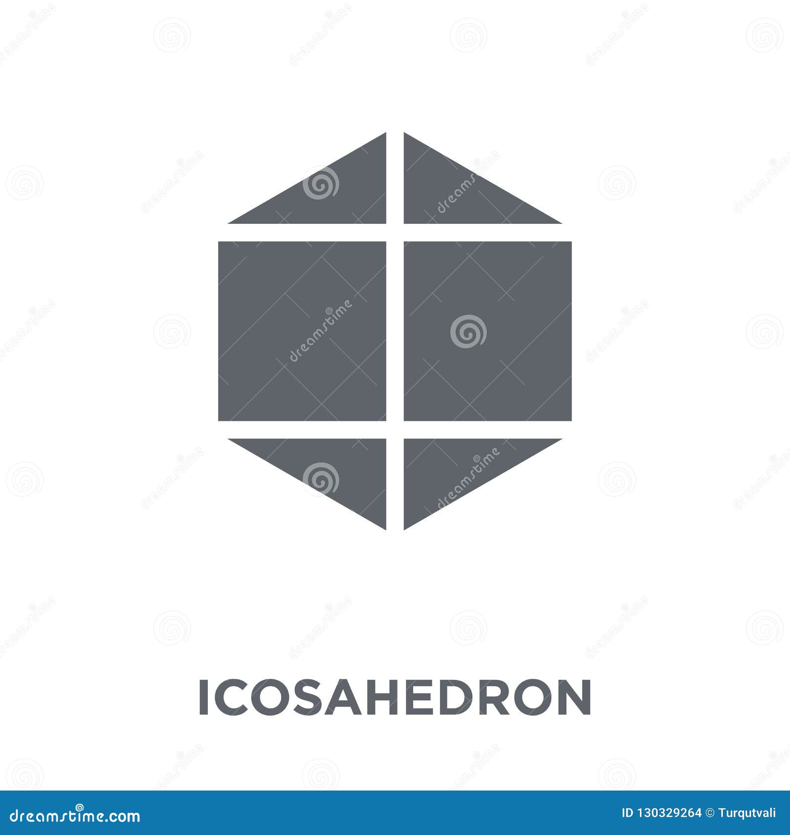 Icosahedron Icon from Geometry Collection. Stock Vector - Illustration ...